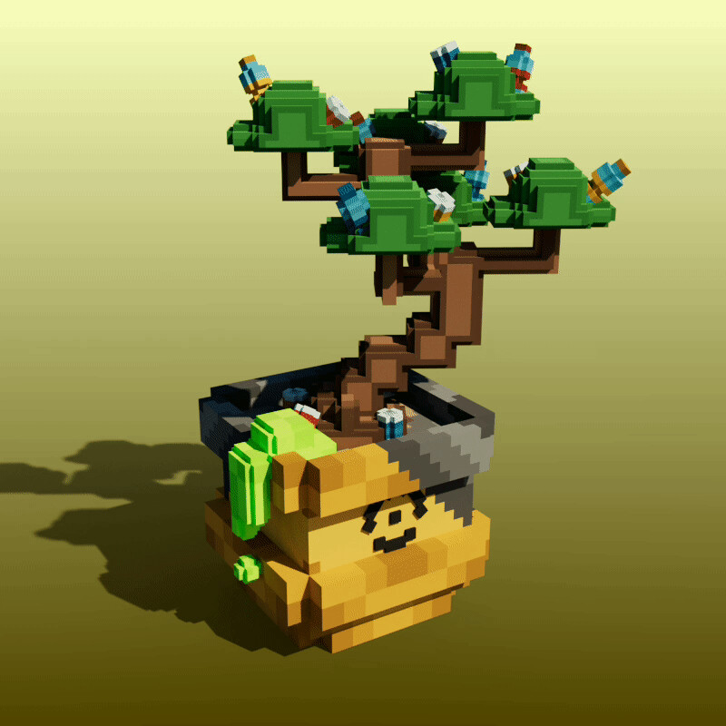 ArtStation - Pollution in the Tree - “Plurality in Voxel” VoxEdit Contest