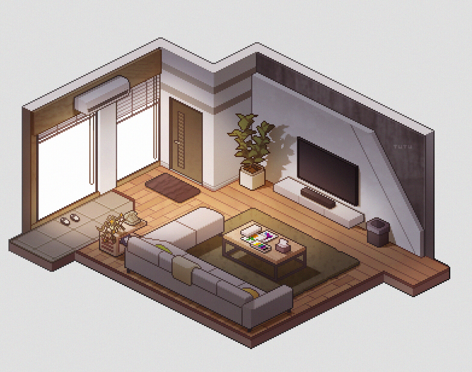 ArtStation - Isometric Pixel Art Room
