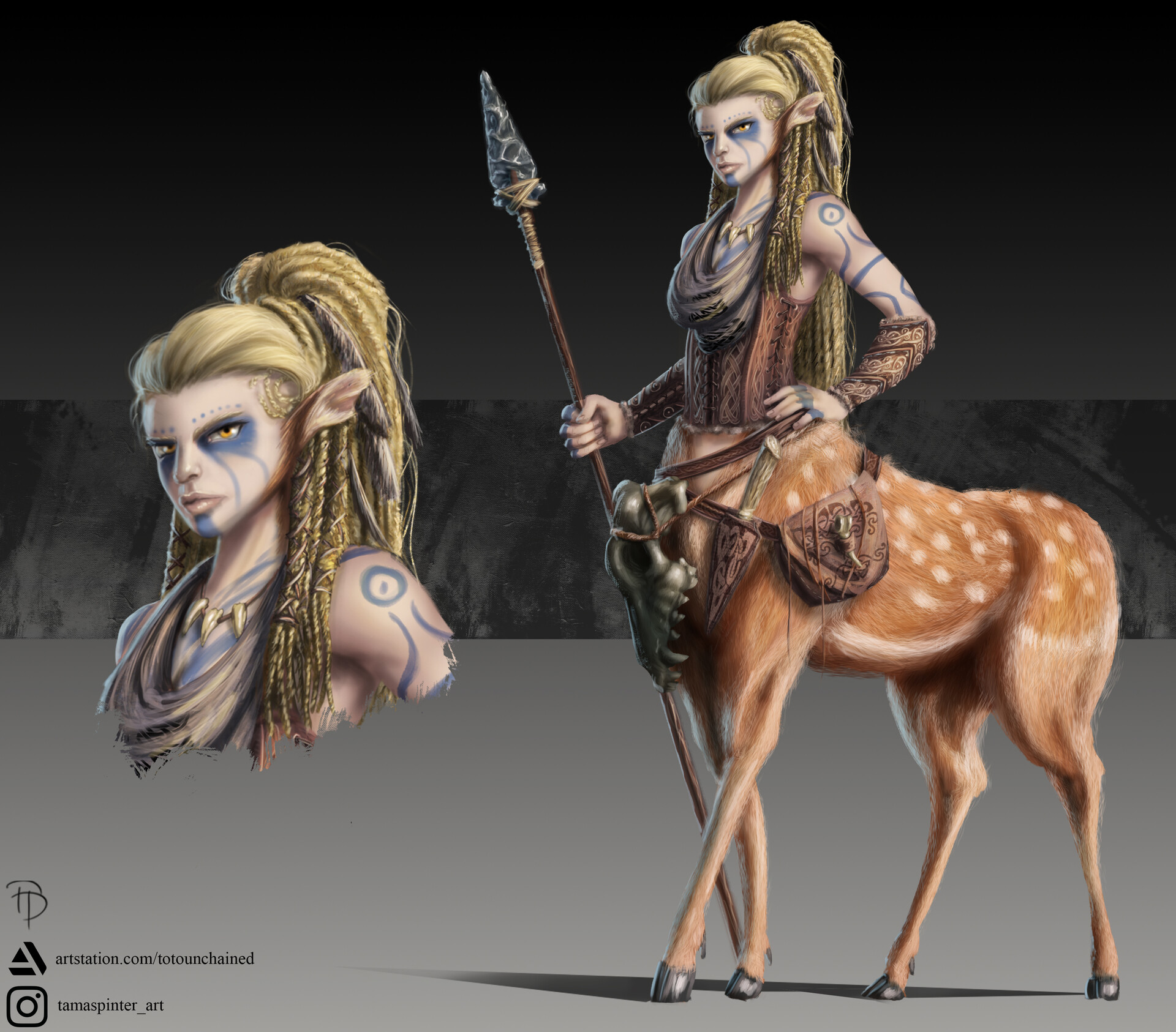 ArtStation - Deer type centaur hunter