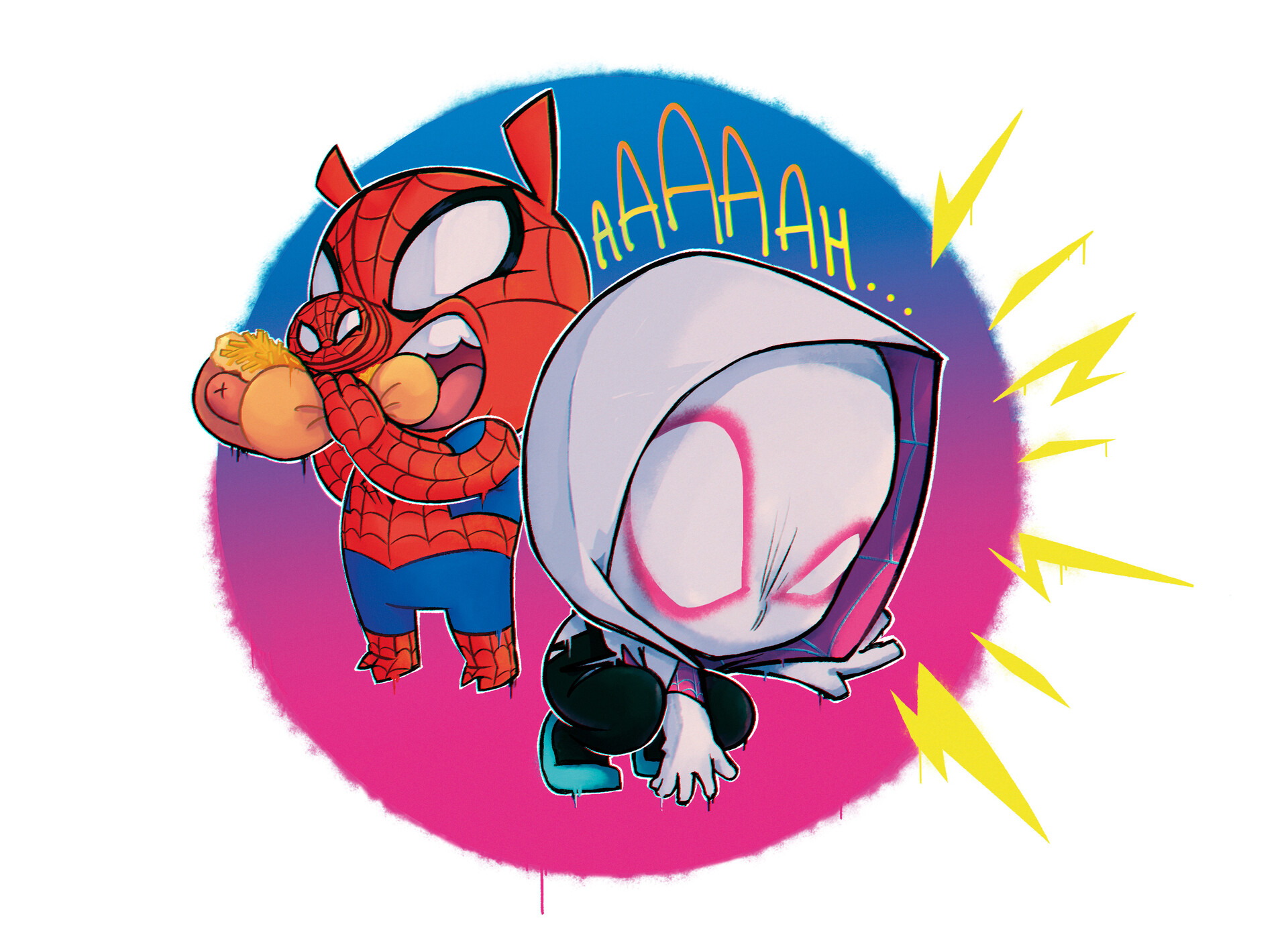 ArtStation - Chibi Spider-Gwen & Spider-Ham!