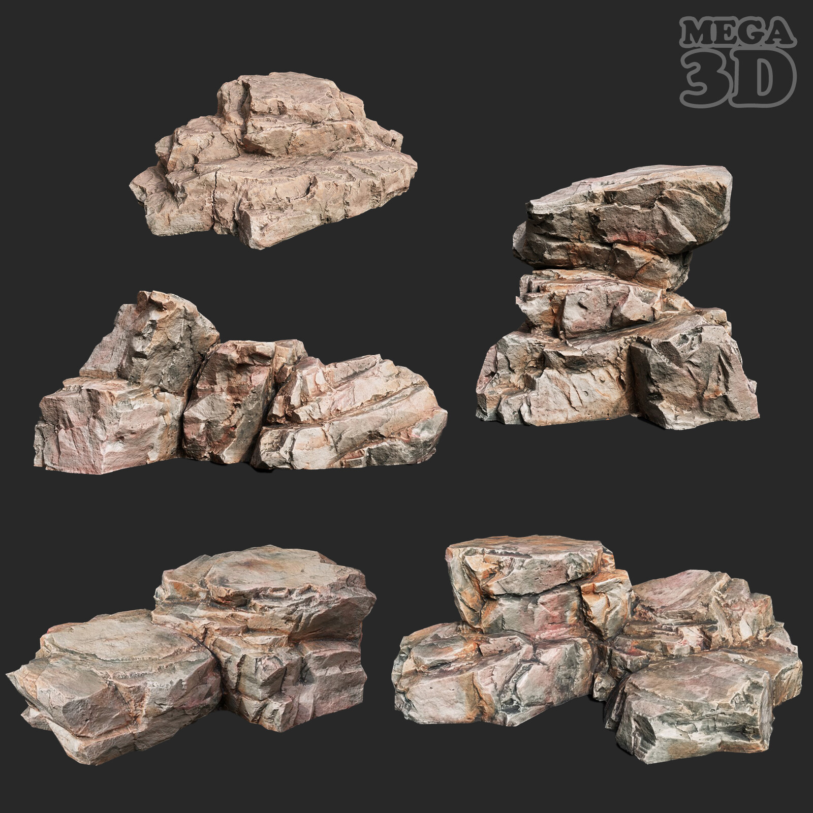 3D Models by 3D Landscape - Sharp Rock Formation 221104 - Ultra HD 16K ...