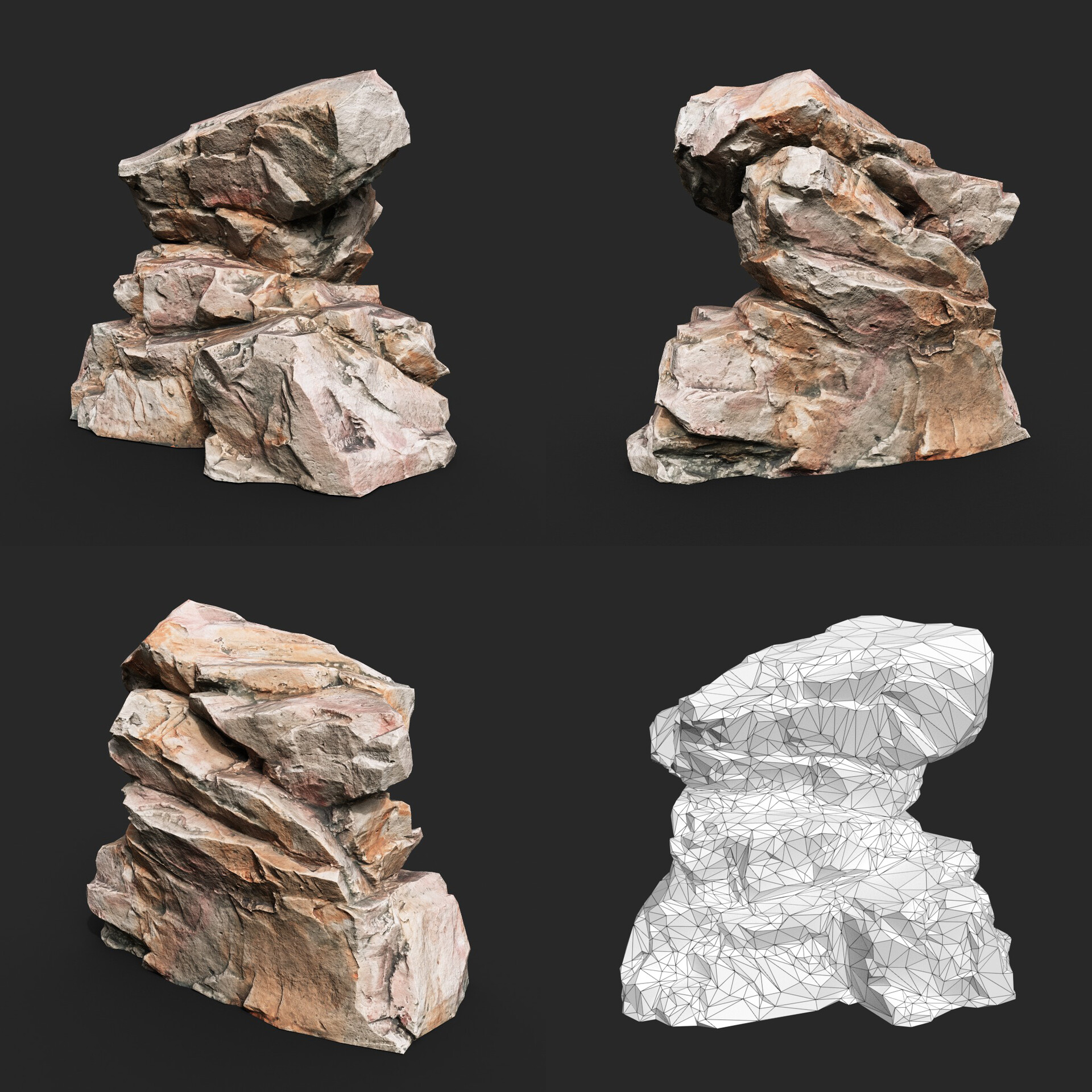 3D Models by 3D Landscape - Sharp Rock Formation 221104 - Ultra HD 16K ...