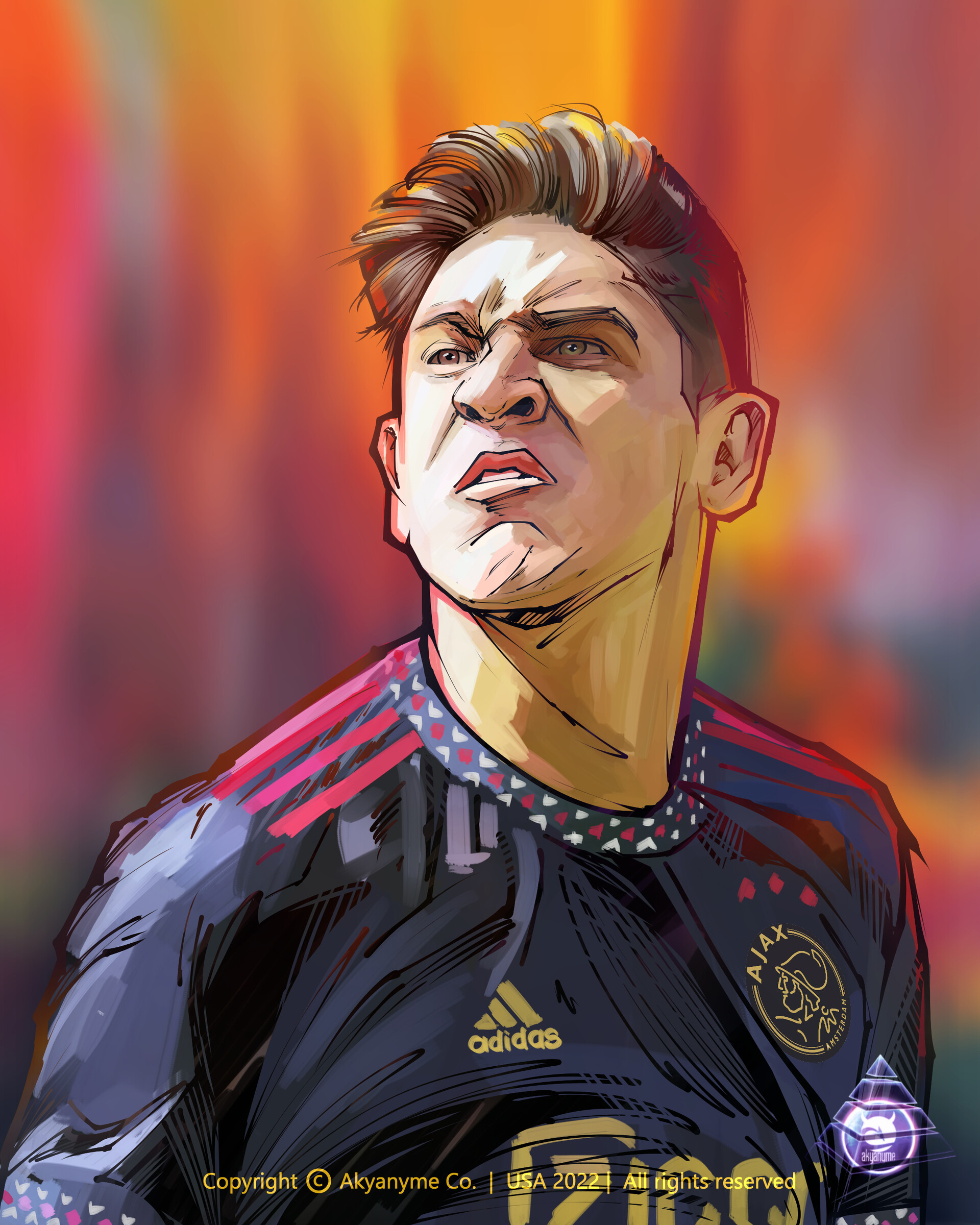 Akyanyme - Edson Alvarez Ajax Amsterdam ilustracion
