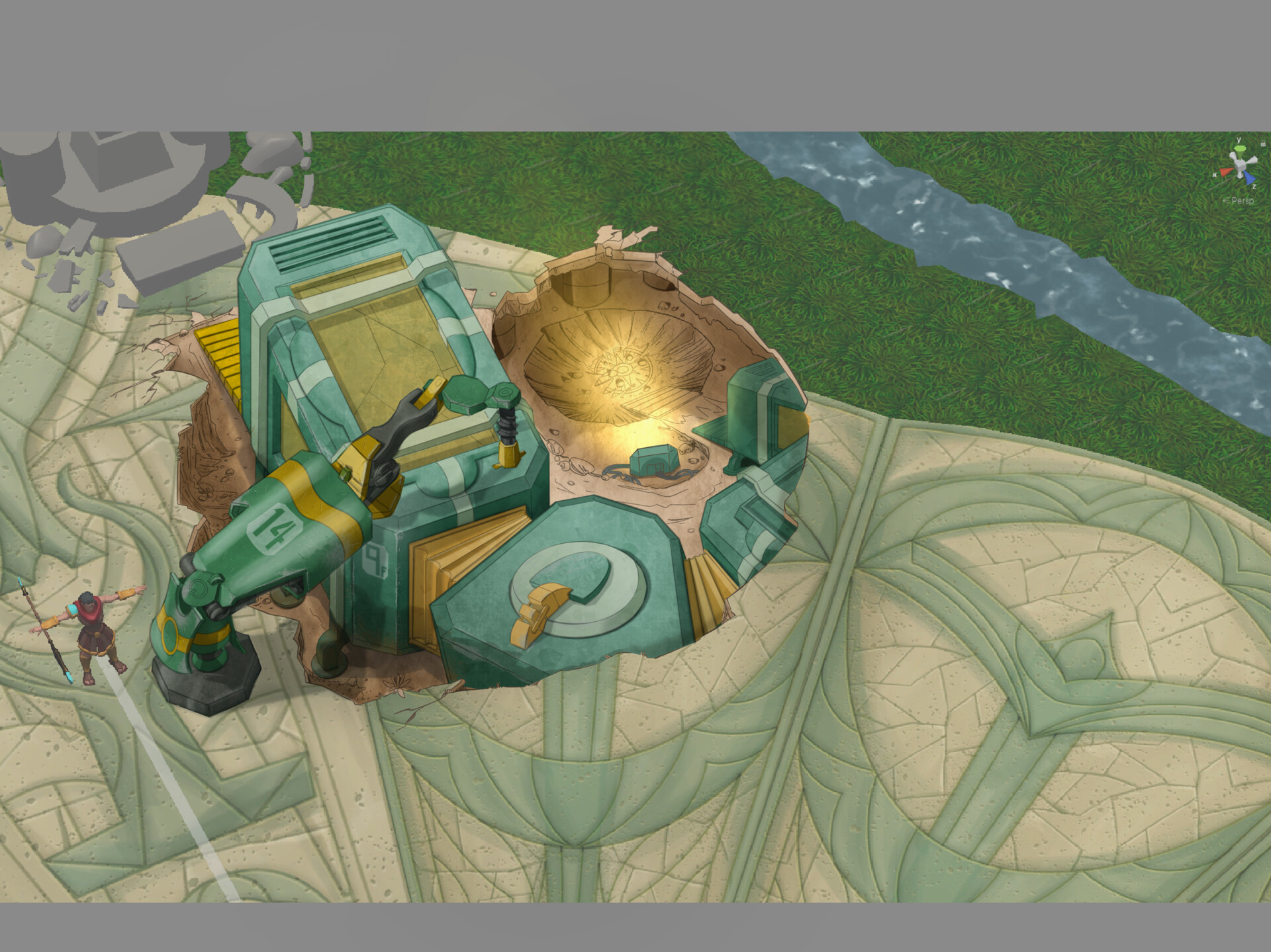 Murat Yasin - Stylized Space Digging Site Sci_fi Scene