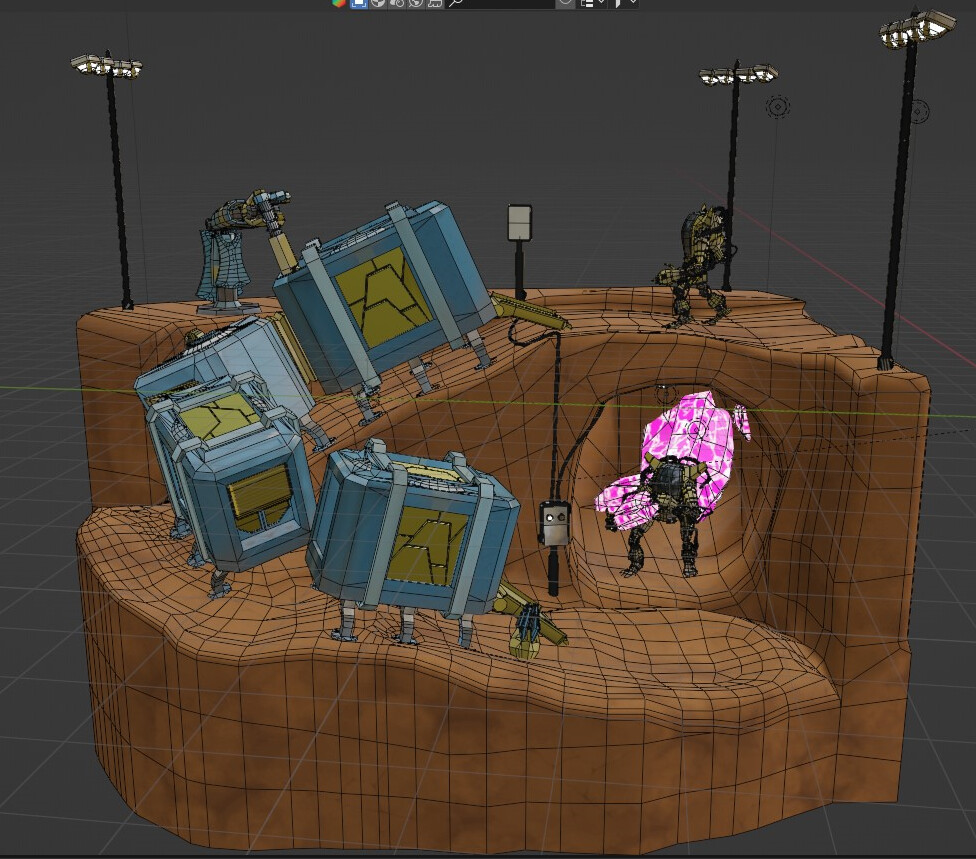 Murat Yasin - Stylized Space Digging Site Sci_fi Scene