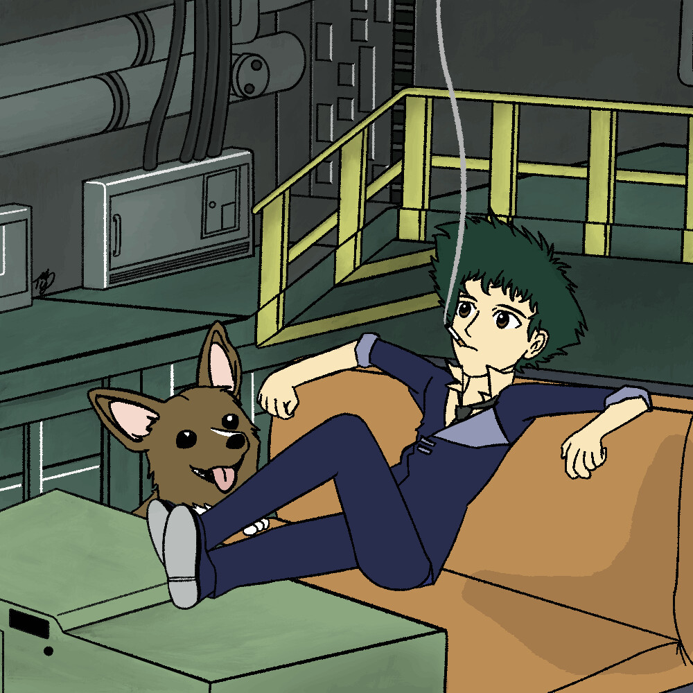 ArtStation - Cowboy Bebop - Spike & Ein