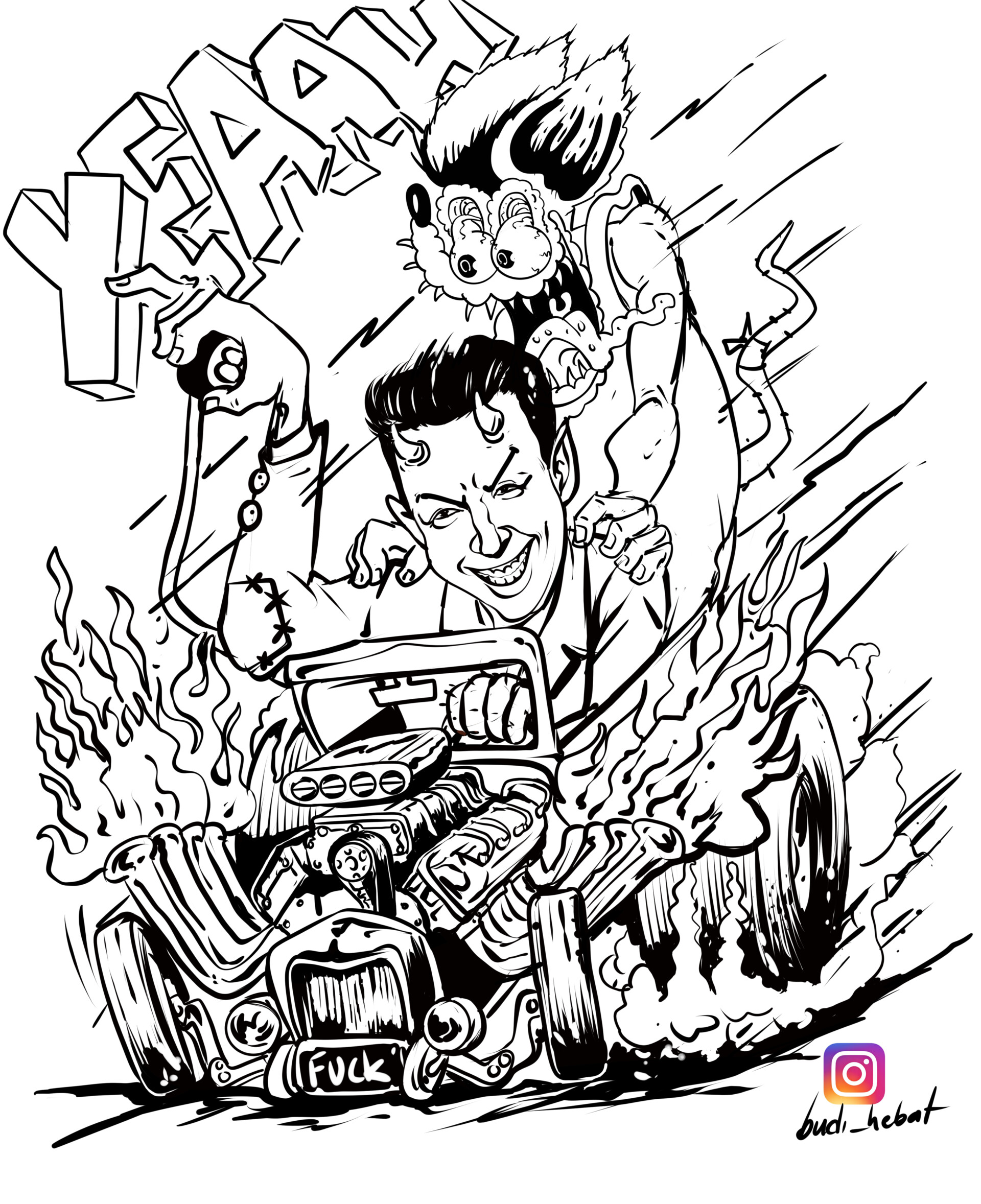 rat fink hot rod coloring pages