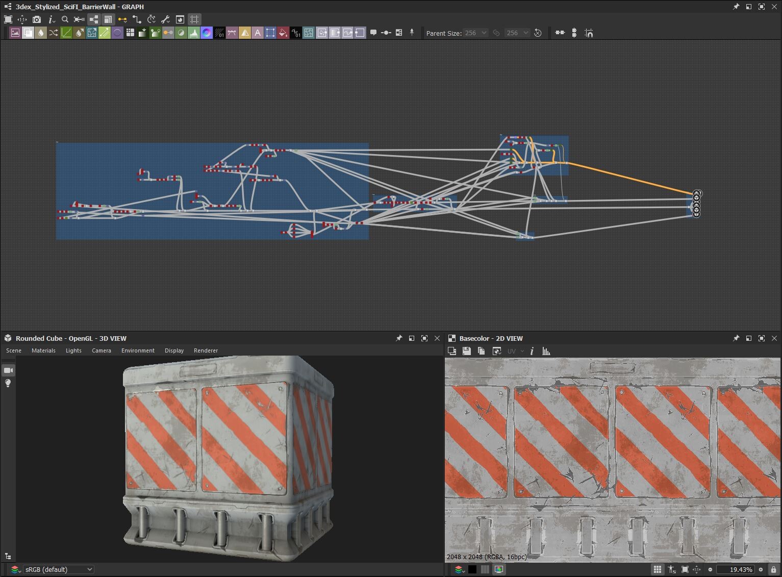 3dExtrude Tutorials - Stylized Barrier - Substance 3D Designer