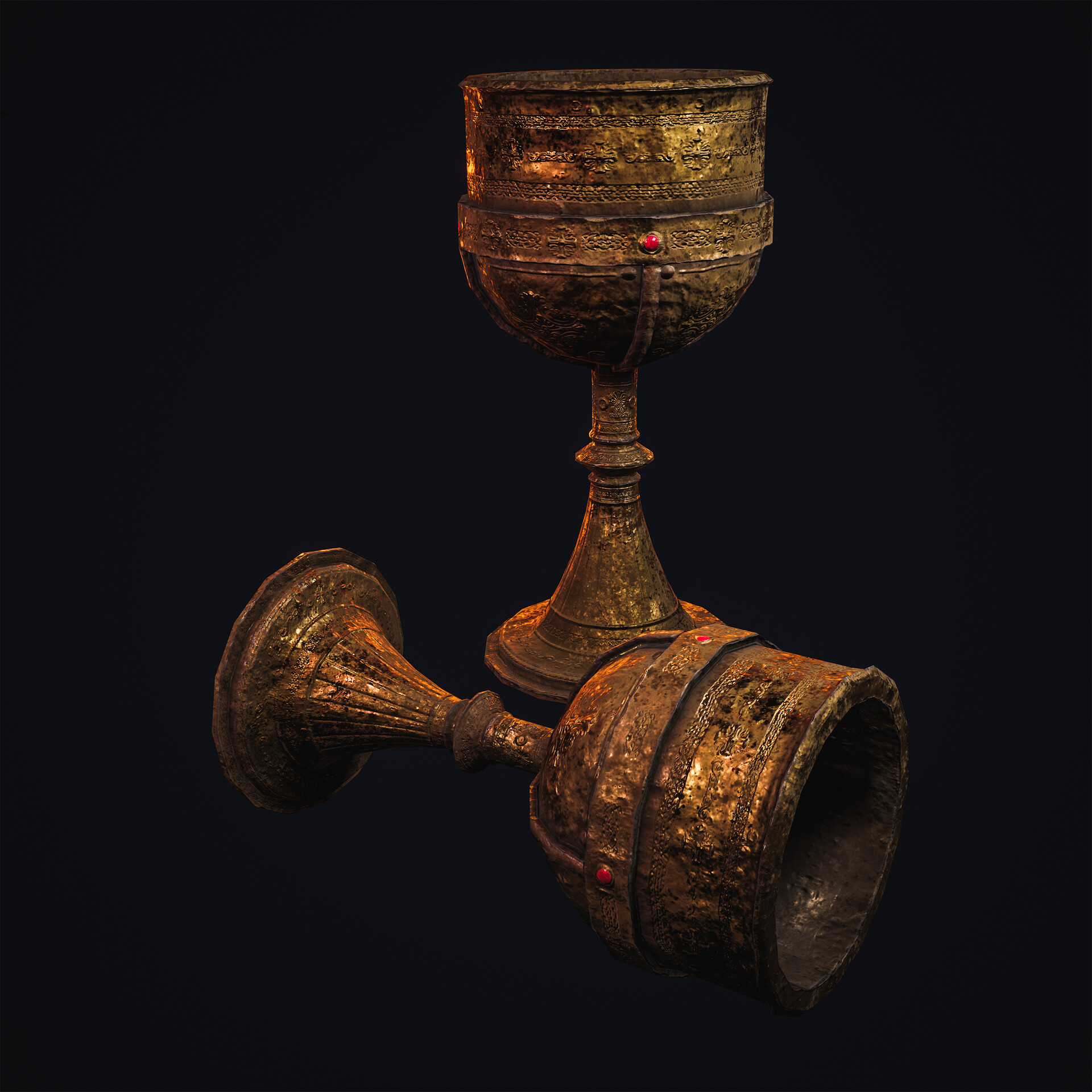 ArtStation - Sculpted Highpoly Detailes Baked_Lowpoly Old Metal_Prop