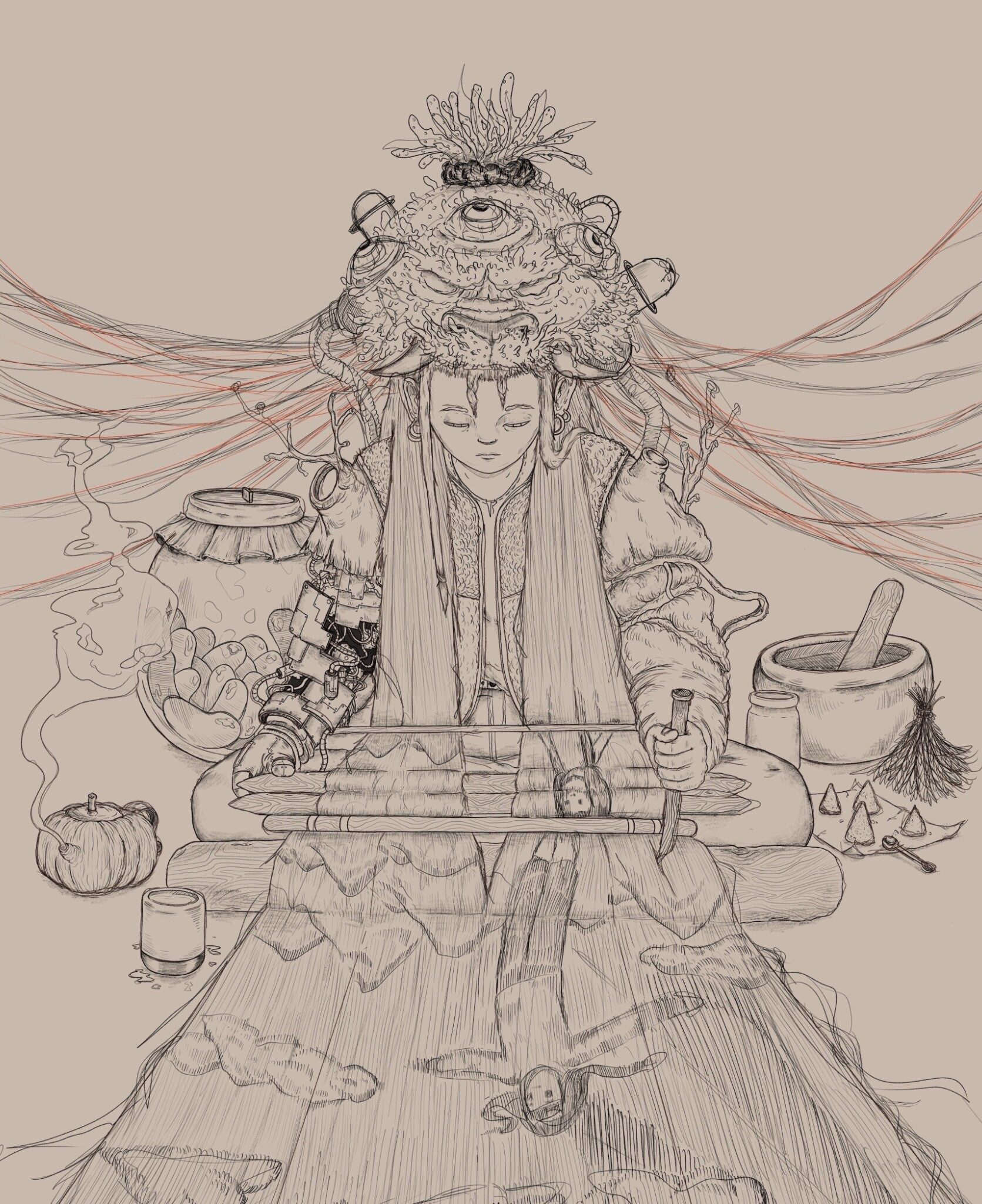 ArtStation - The Weaver - sketch version