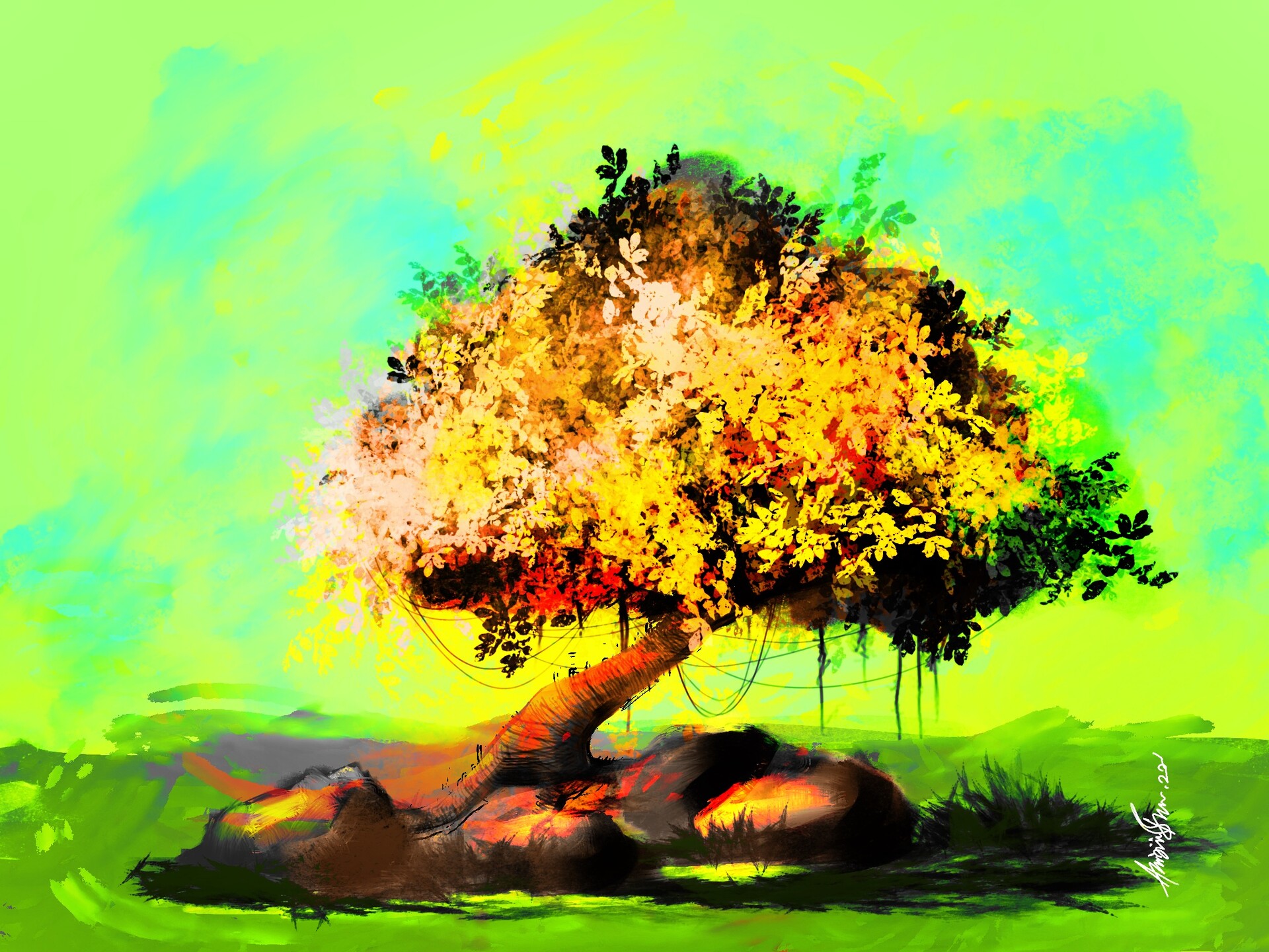 ArtStation - Sample tree#colourrender