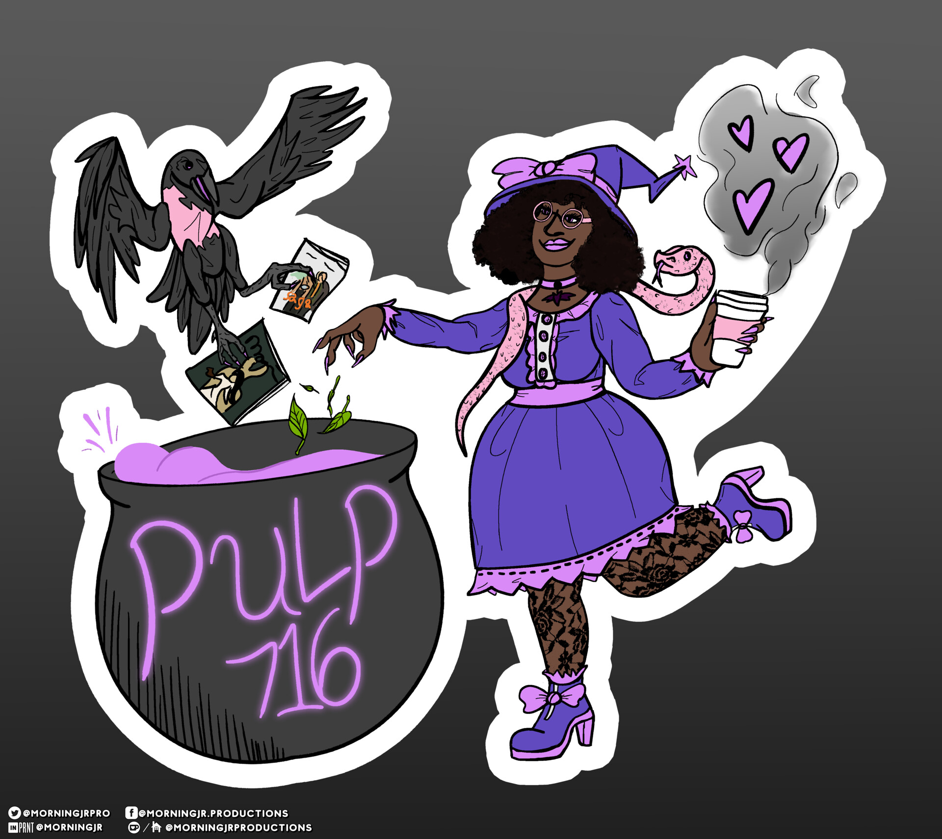 Alyssa - Pulp716 Witch Sticker Design