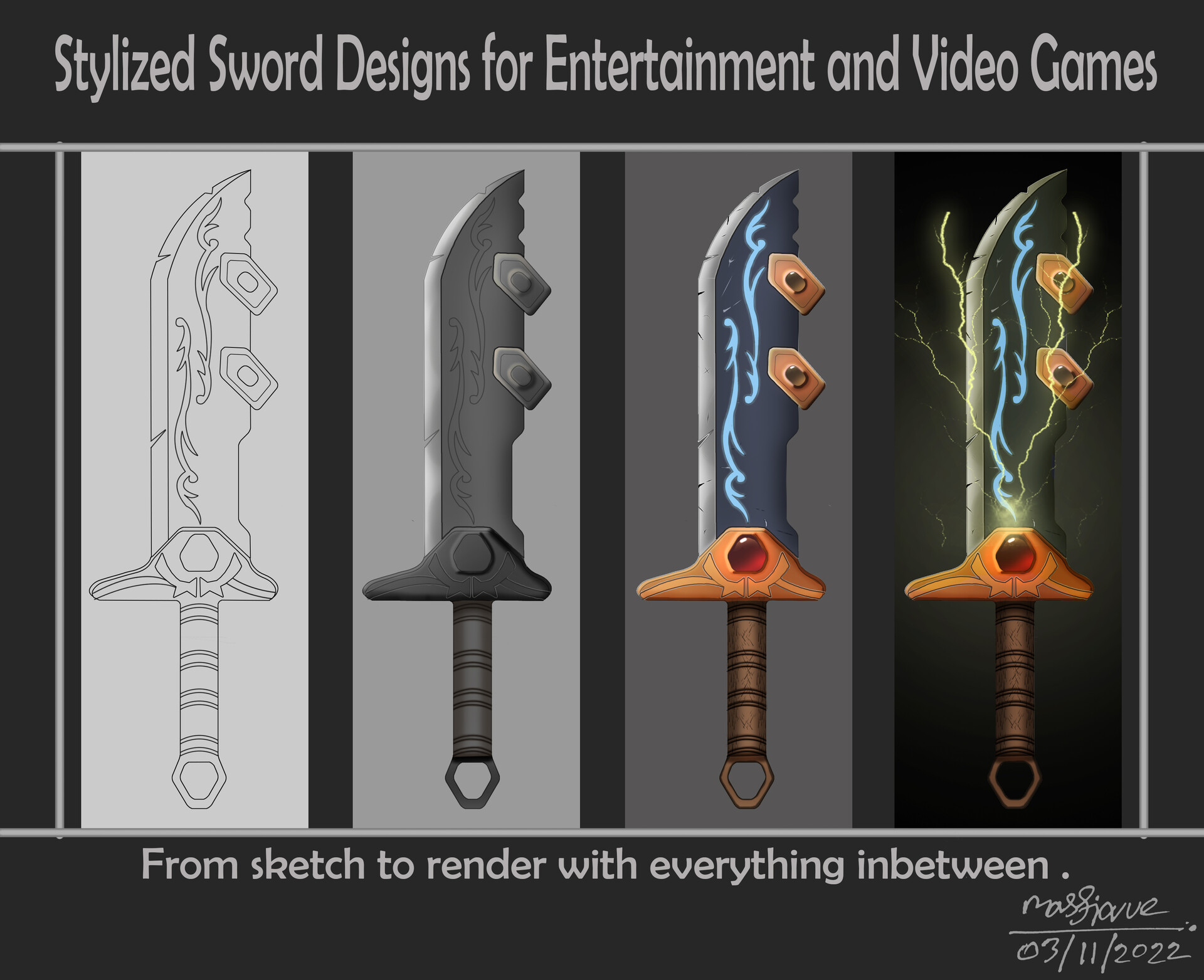 ArtStation - Stylized Sword Designs