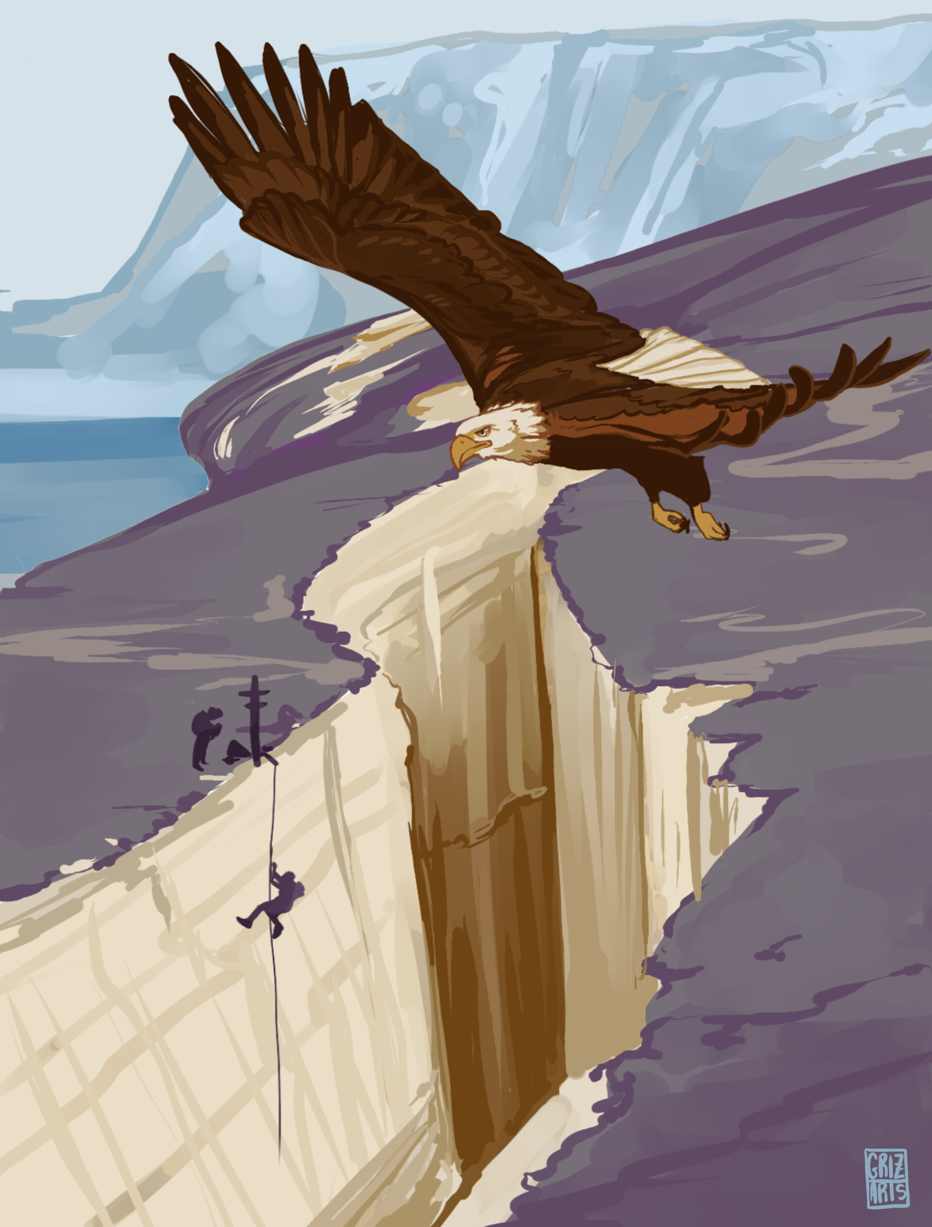 ArtStation - Eagle Cliffs landscape speedpaint