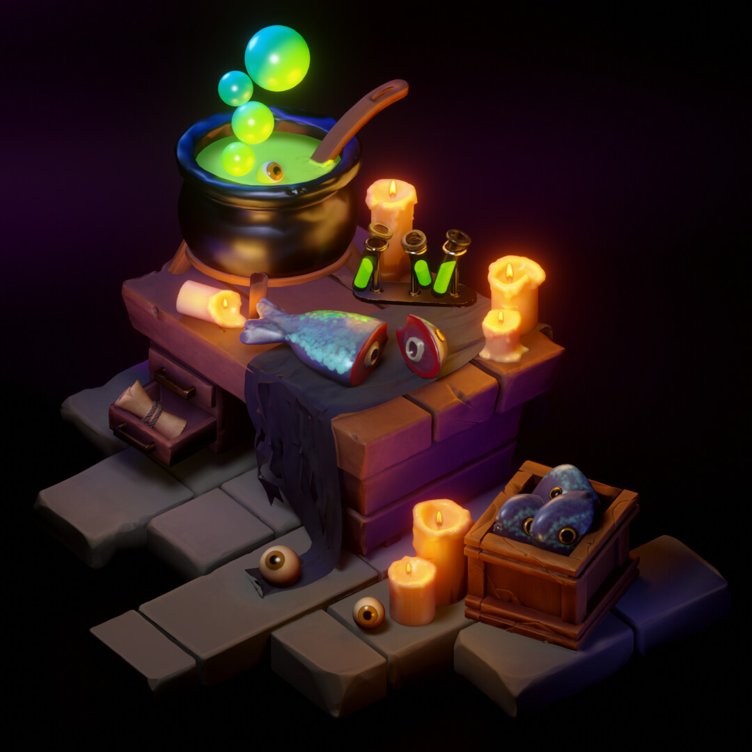 ArtStation - Cooking table diorama