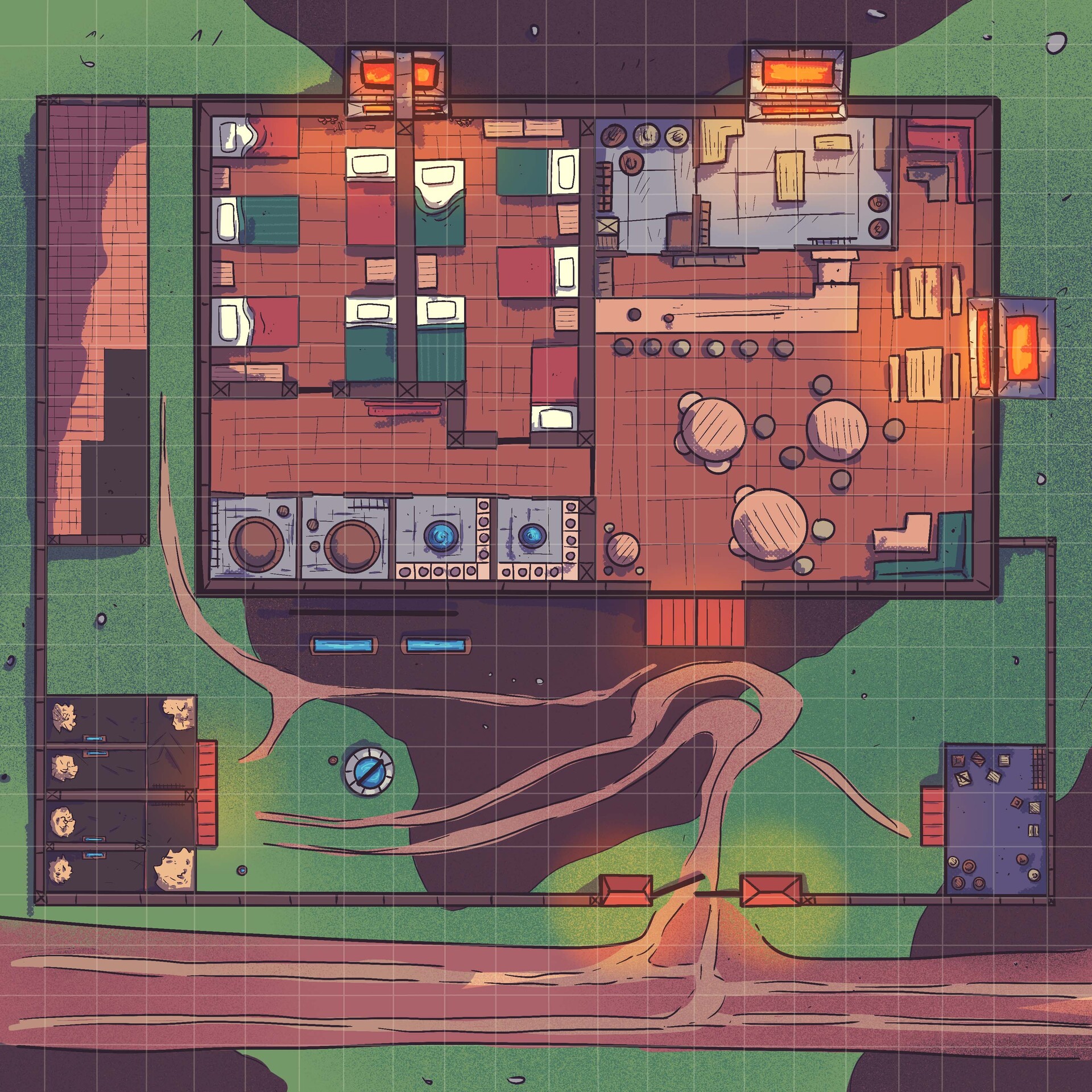 ArtStation - The Bullfrog Inn: DnD map