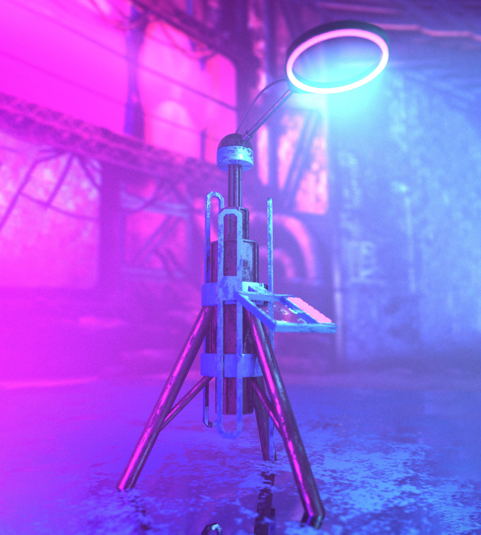 ArtStation - Lamp in the style of cyber punk