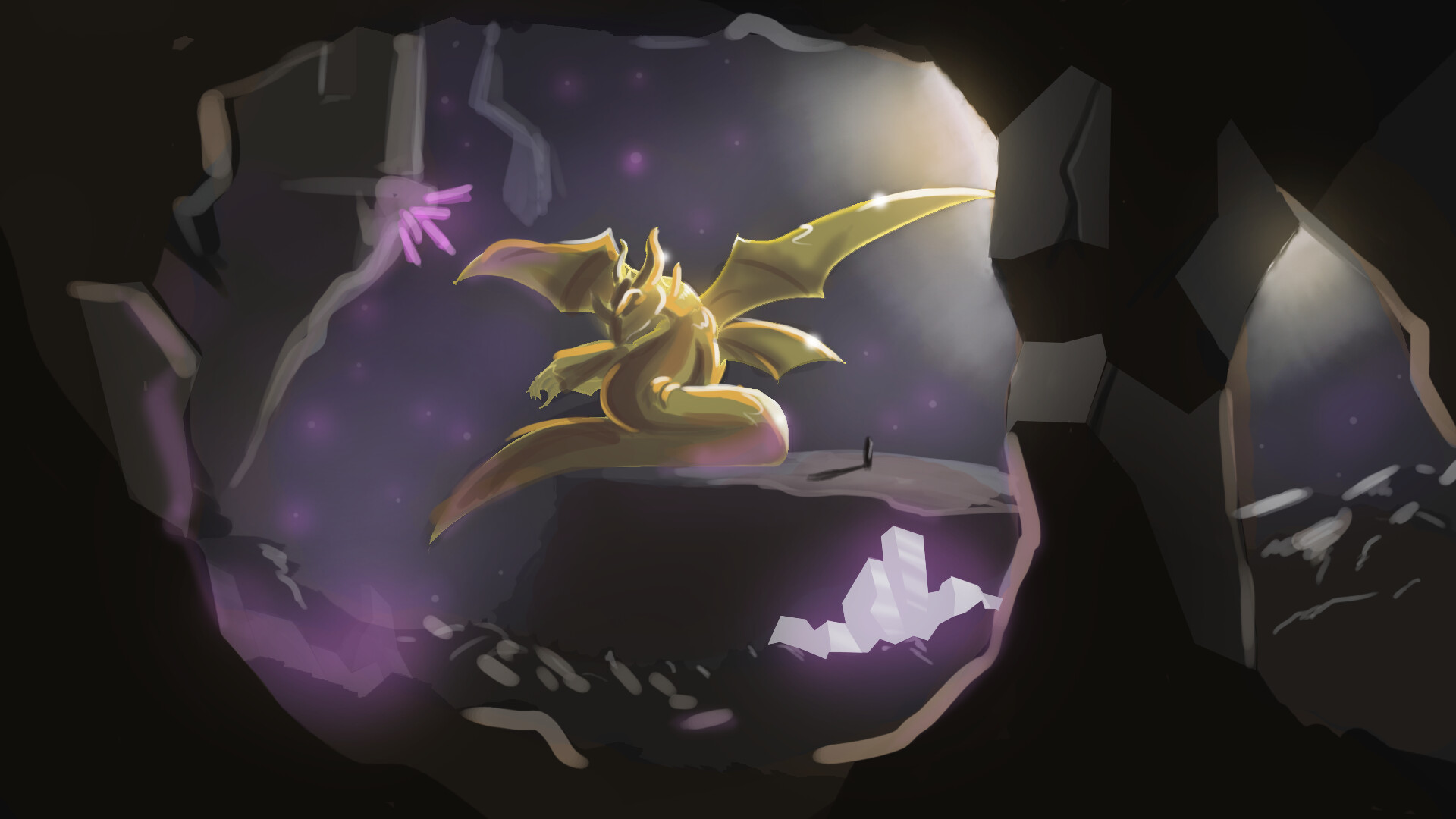 ArtStation - Environment Concept - Golden Starlight Dragon Cave