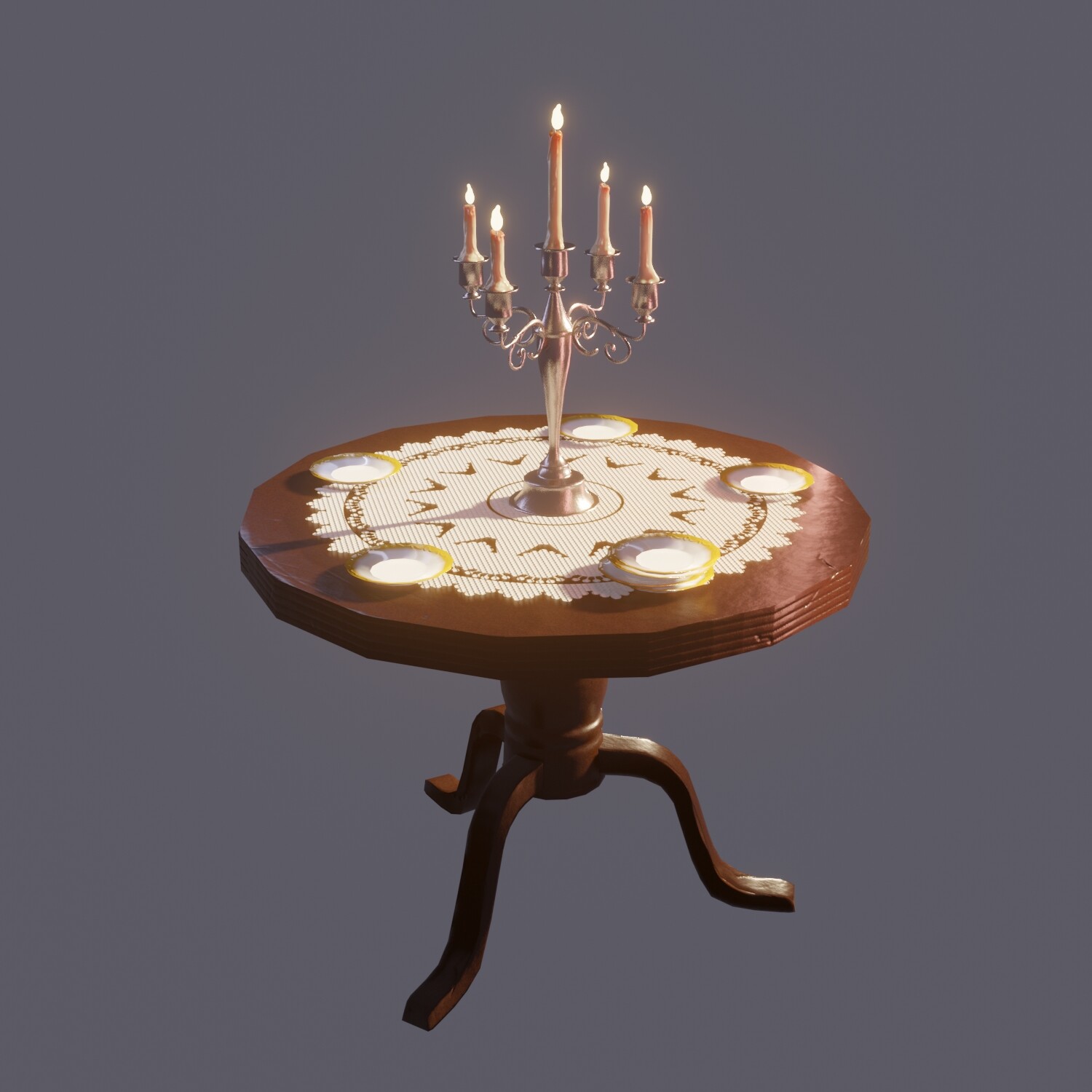 Manar Alotaibi - 3D Dining table / candle