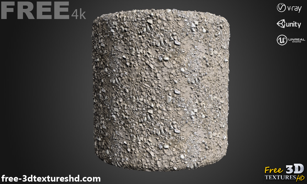 3D textures PBR free Download - Dirt ground pebble seamless 3D Texture ...