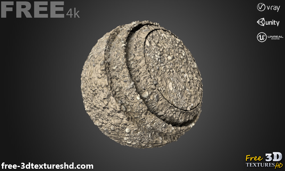 3D textures PBR free Download - Dirt ground pebble seamless 3D Texture ...