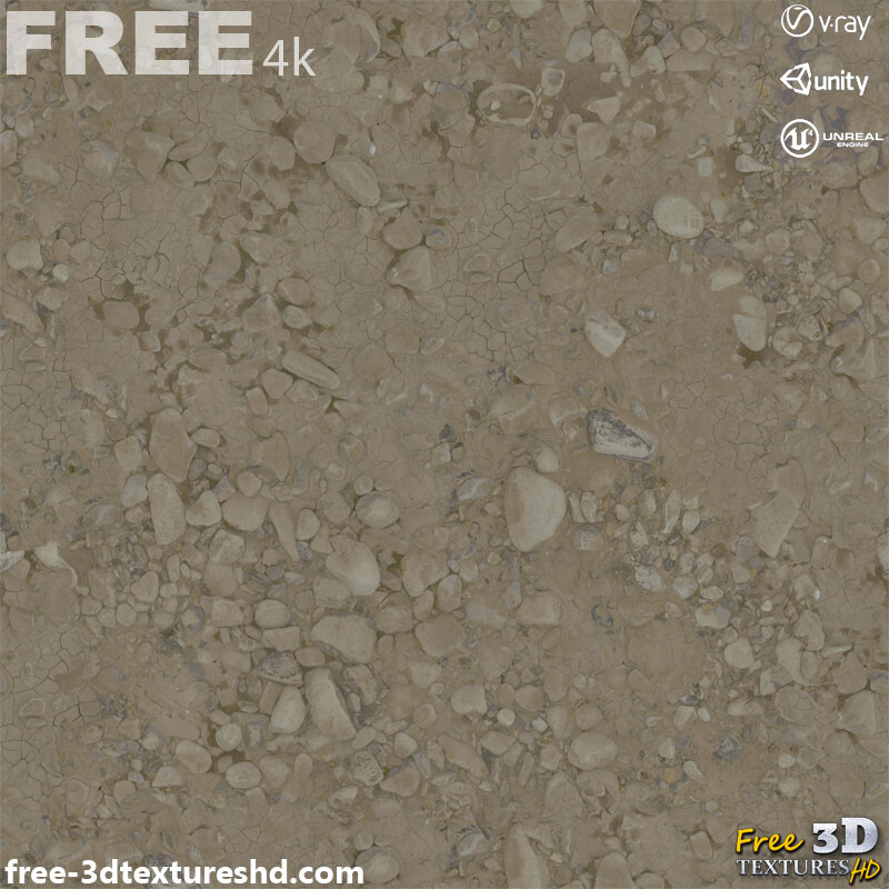 3D textures PBR free Download - Dirt ground pebble seamless 3D Texture ...