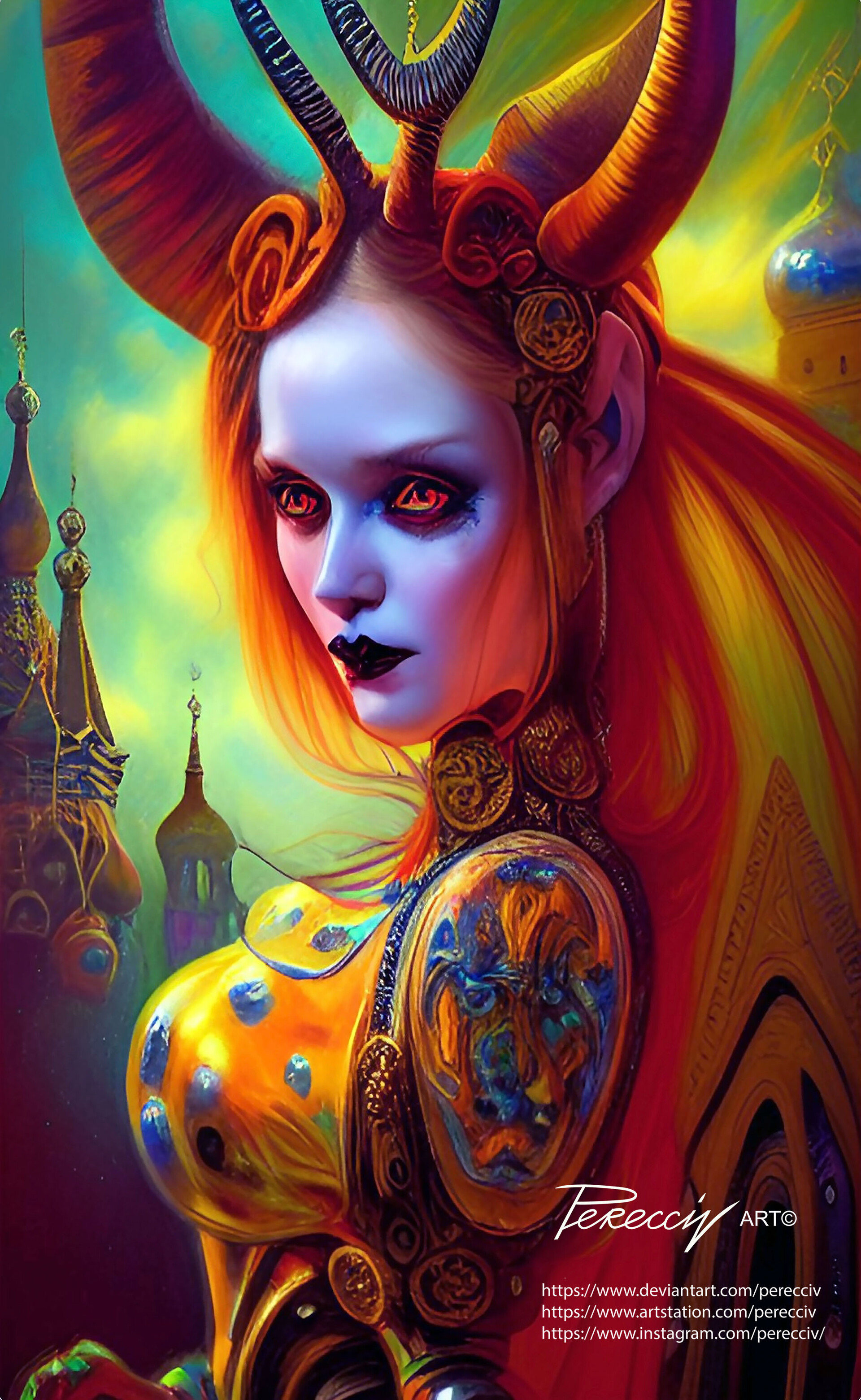 Artstation Demon Girl With Fiery Eyes