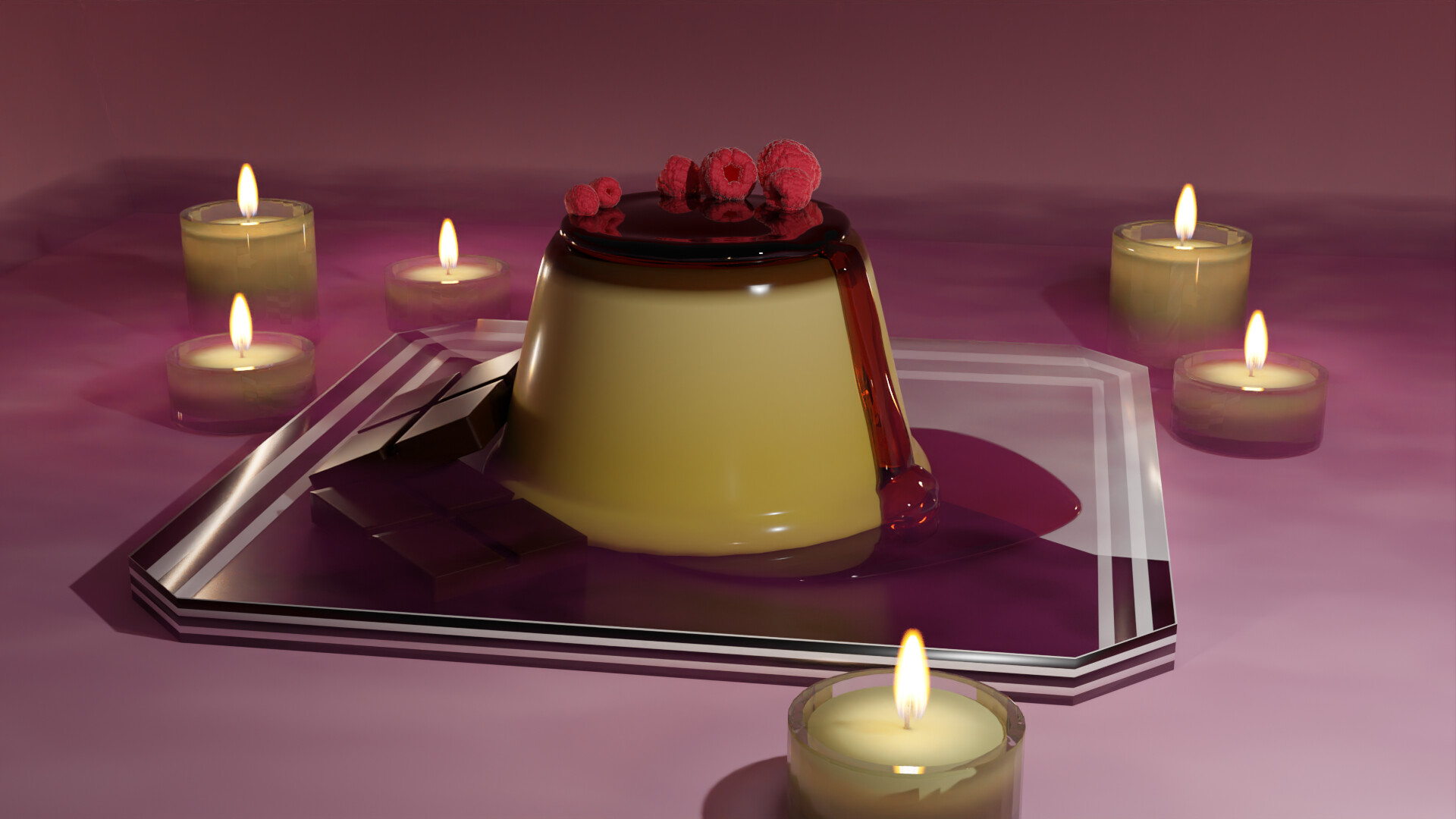 ArtStation - Pudding with Raspberries