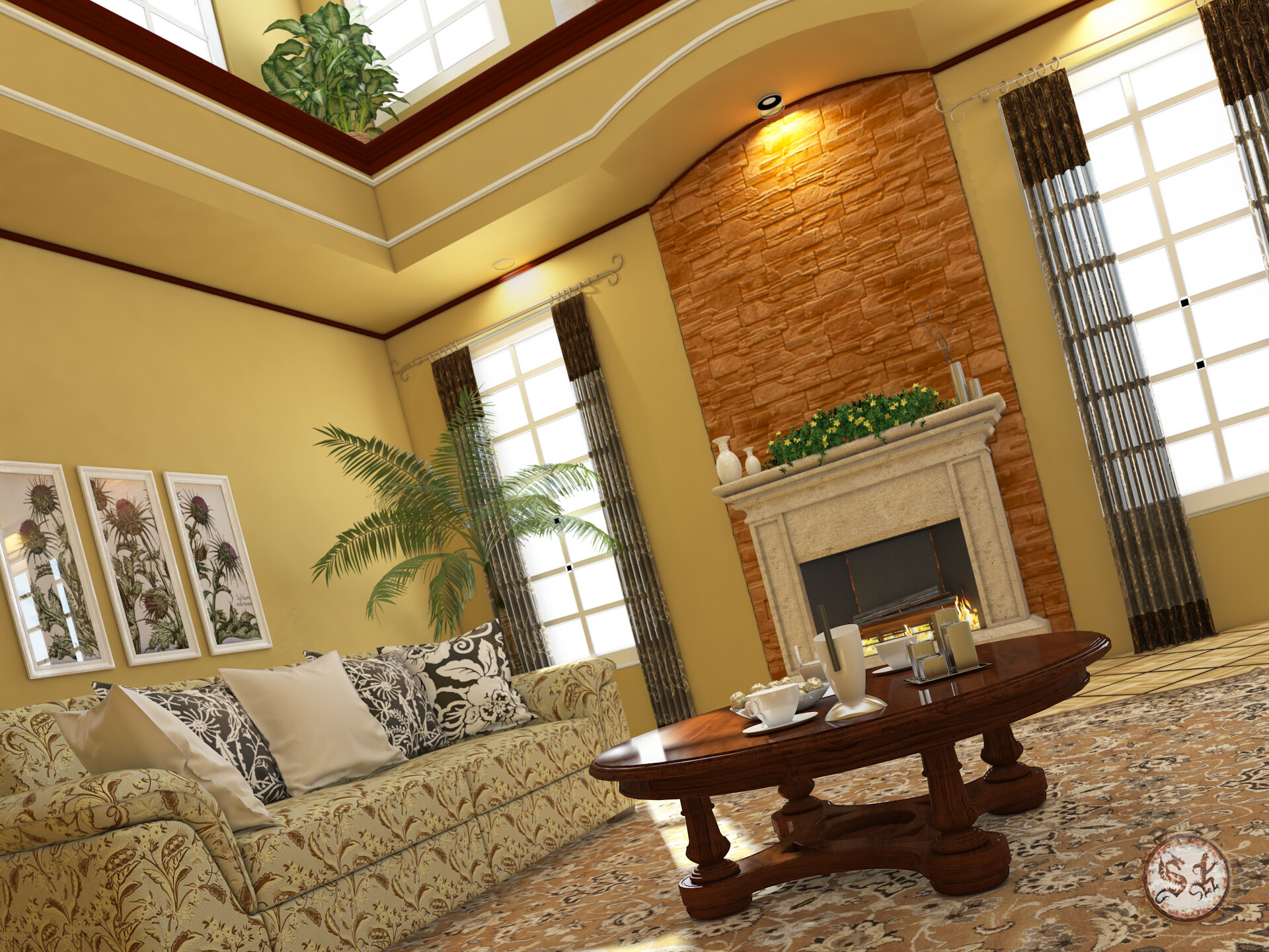 how to draw room scene