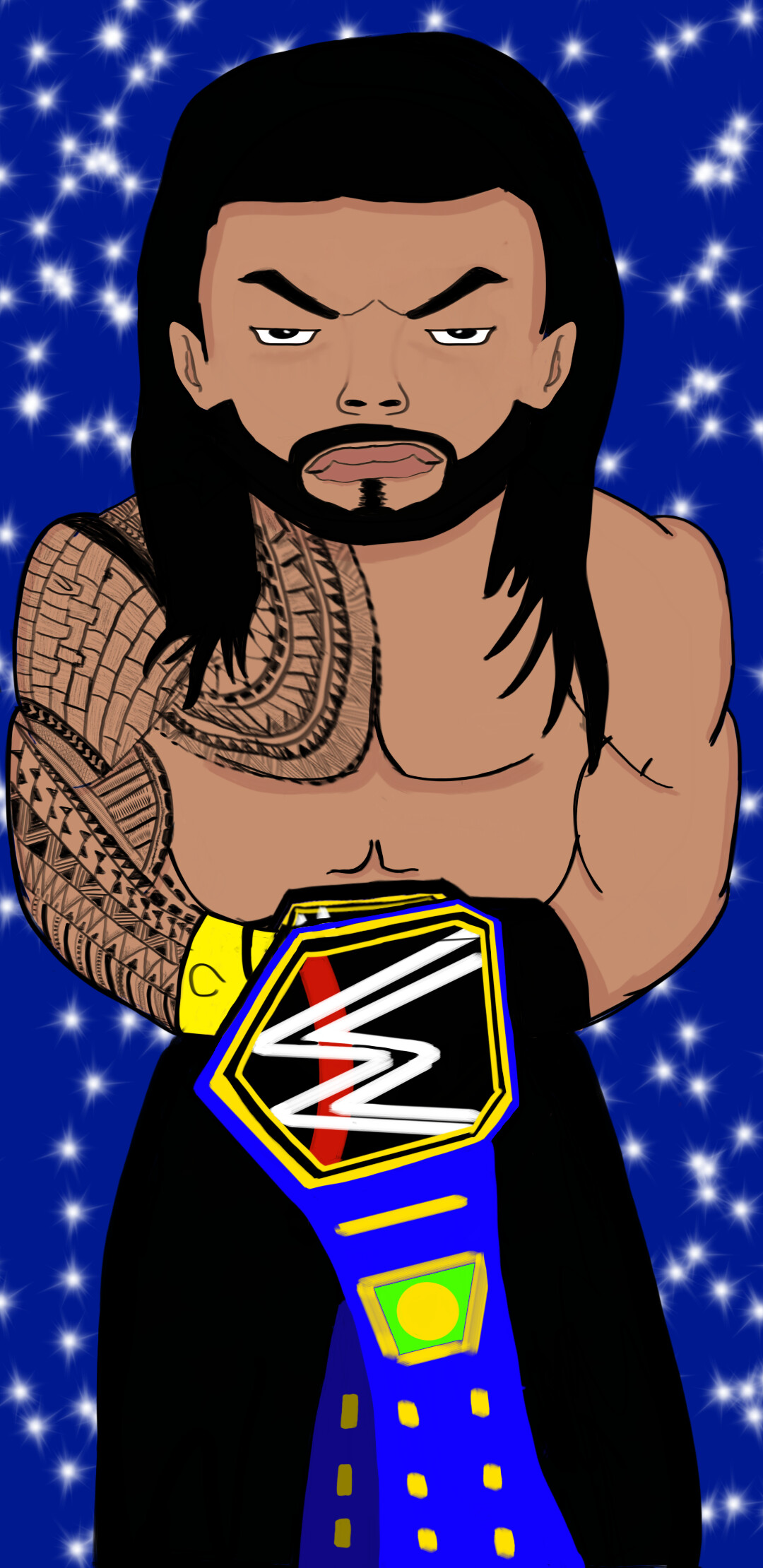 how to draw chibi roman reigns