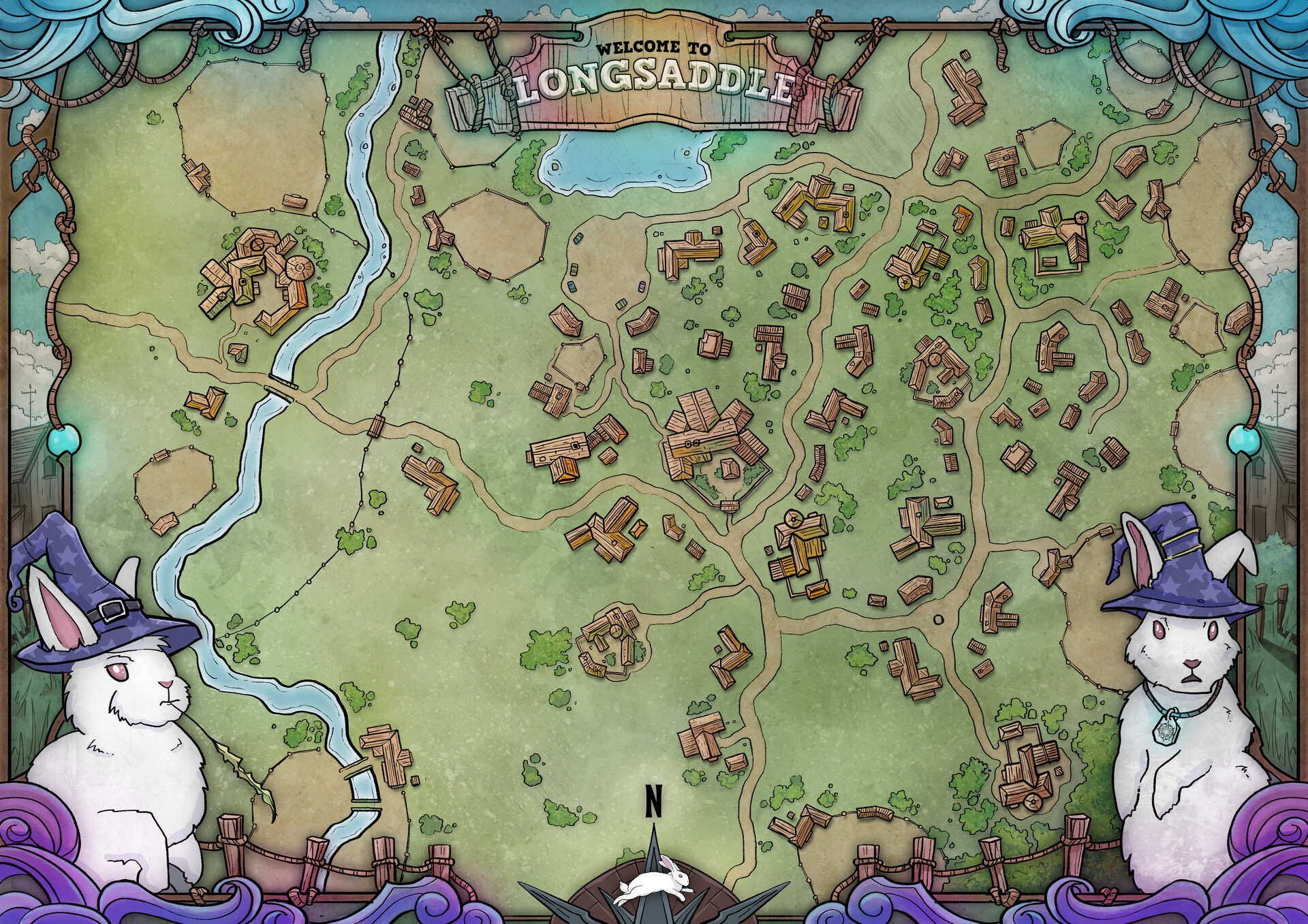 ArtStation - Longsaddle Gazetteer - Town Map