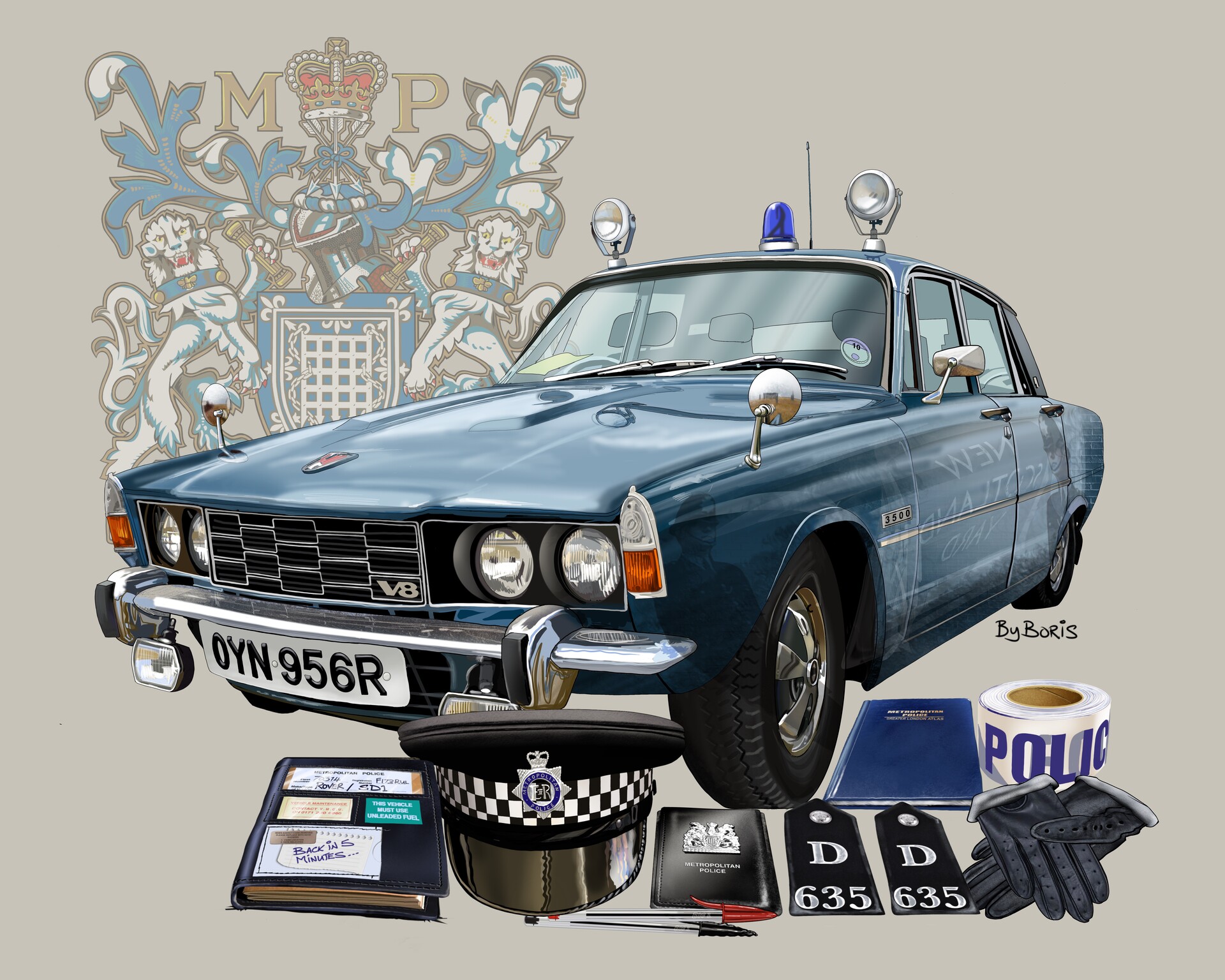 ArtStation - P6 Rover 3500s V8 Police Vehicle