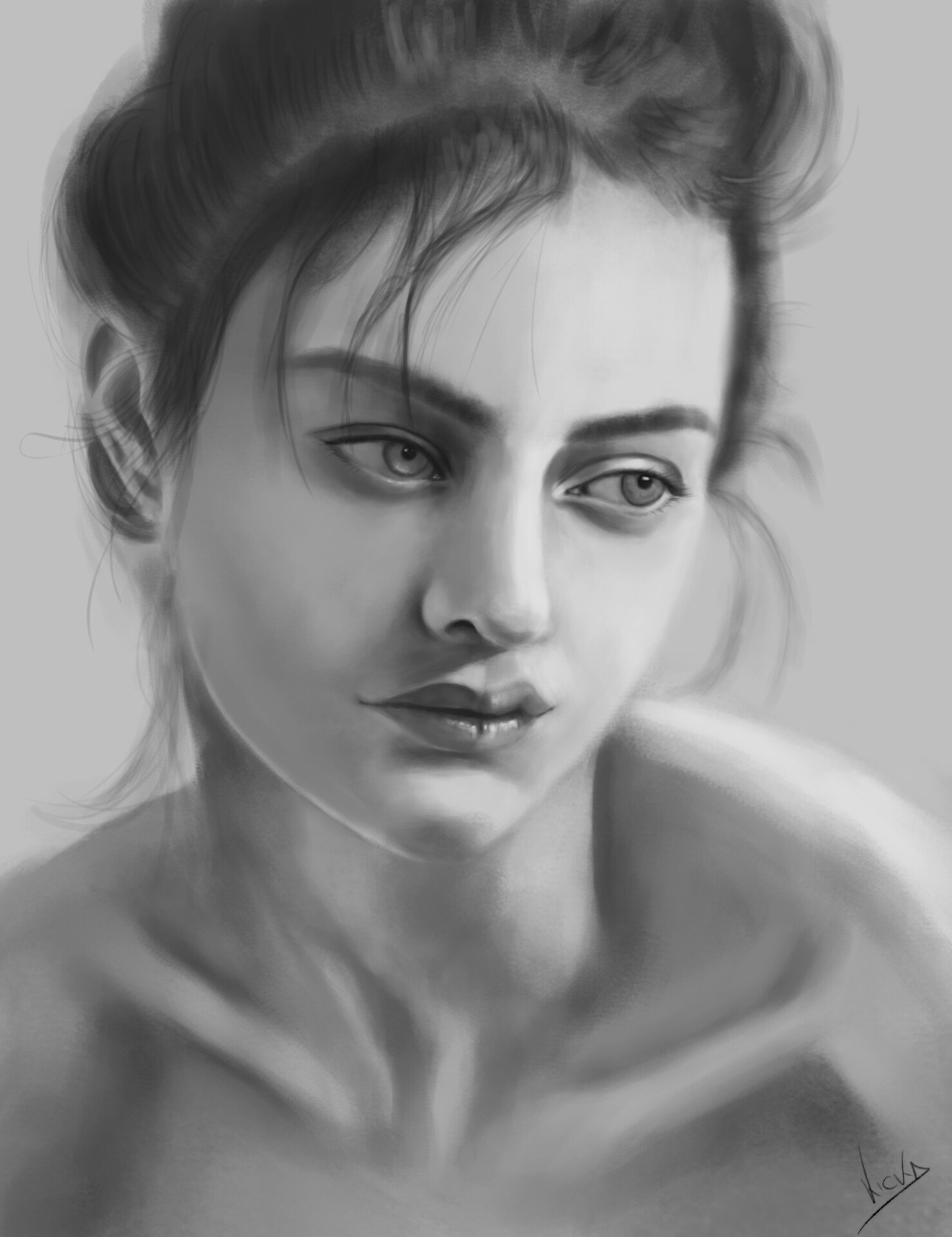ArtStation - BW portrait study