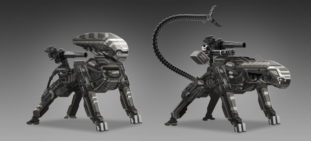 ArtStation - Quadrupedal Support Mech Designs