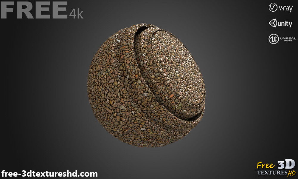 PBR Textures Free Download - Gravel ground seamless 3d Texture PBR in ...