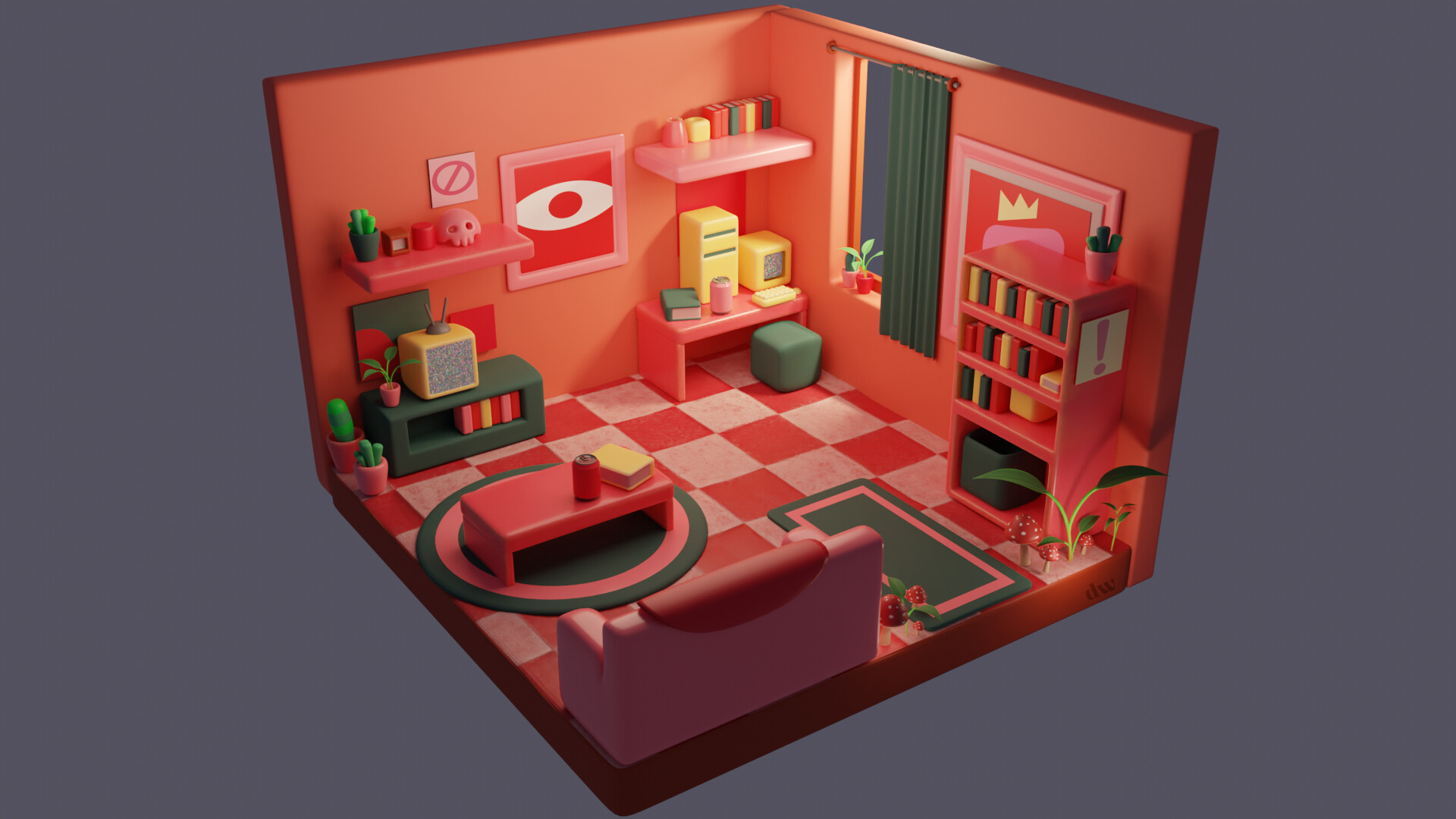 ArtStation - Isometric 3D mysterious room