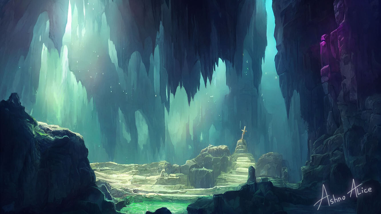 ArtStation - Inside a cave (Commission)