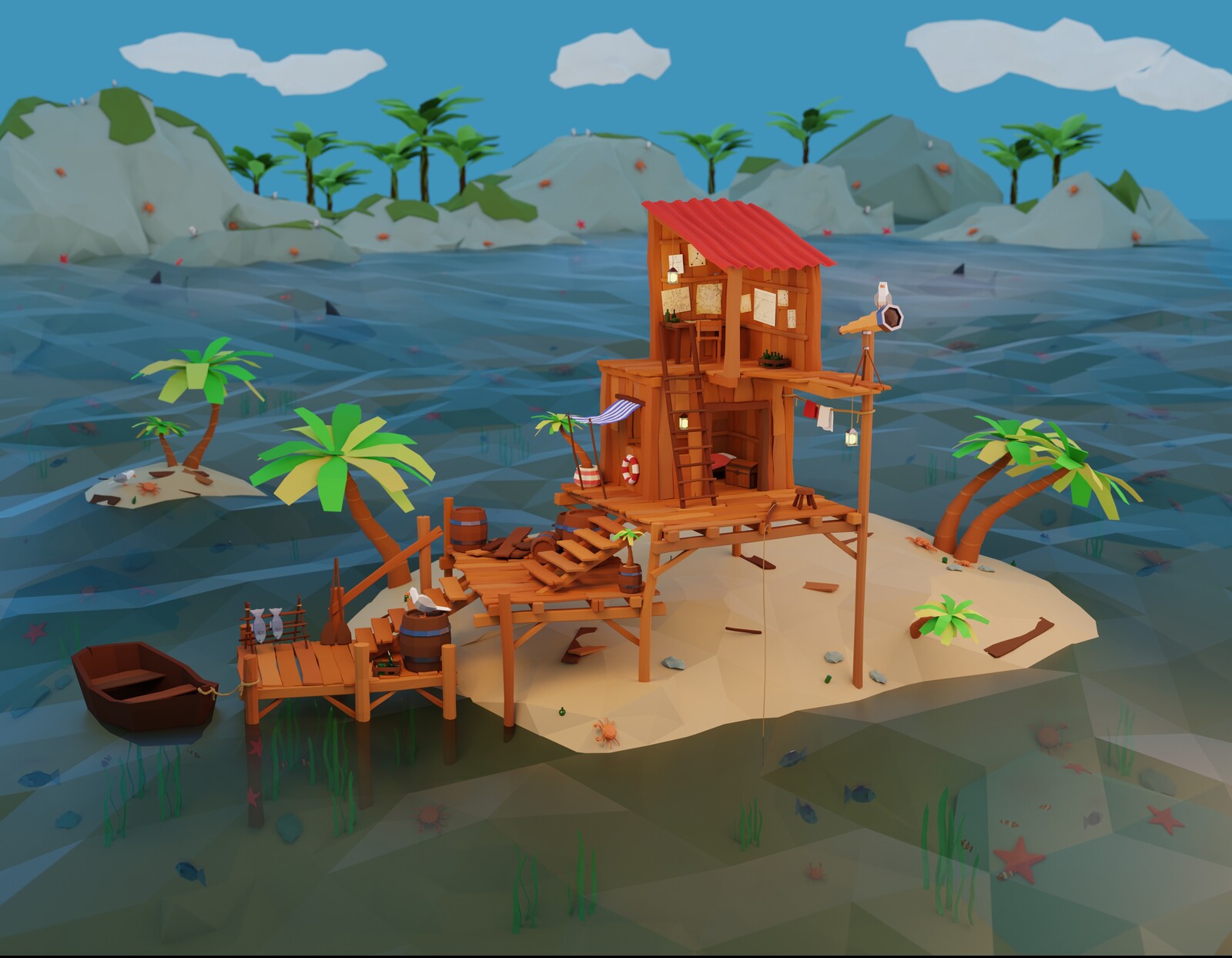 Annika Veksø - Low Poly Sea Shack