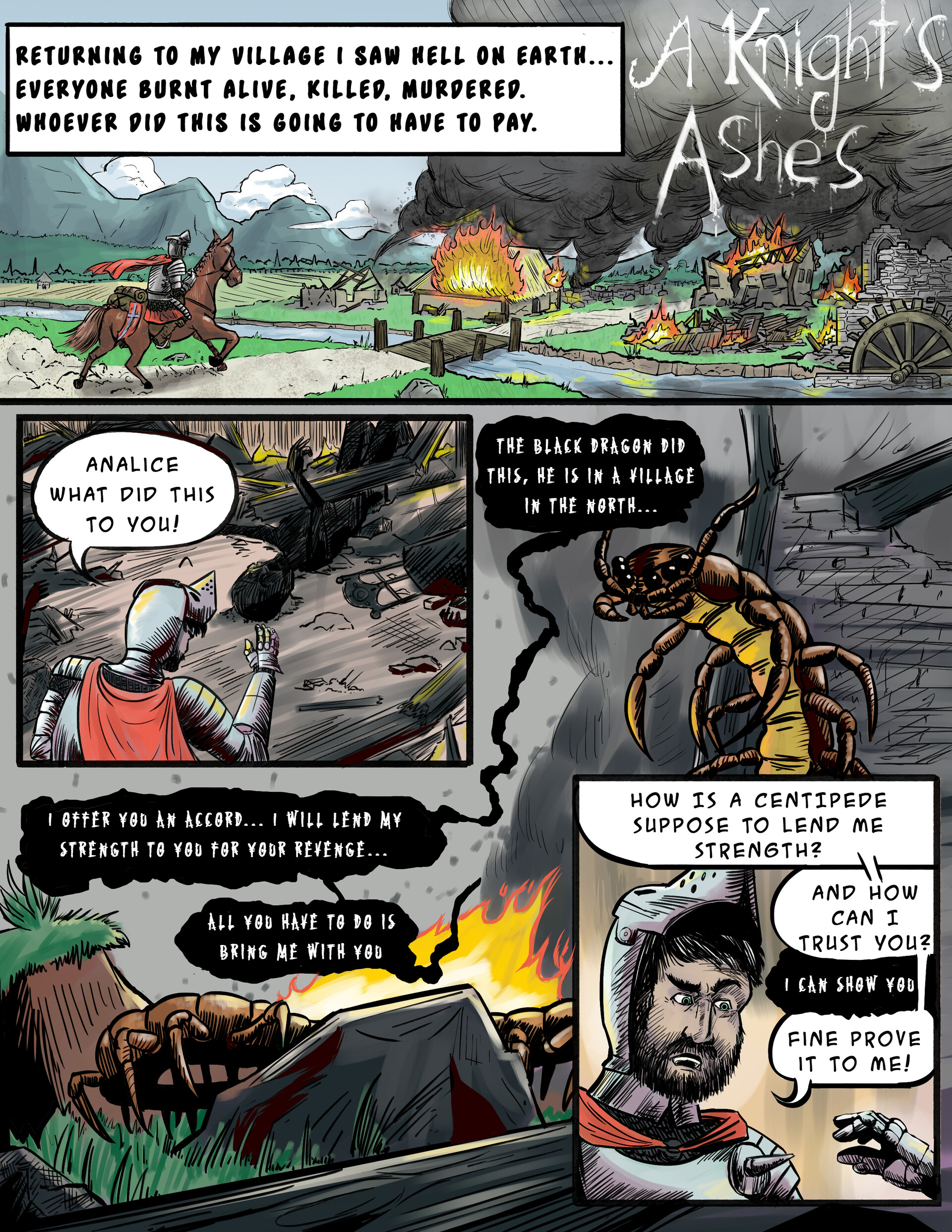 ArtStation - Page 1/6 of my comic "A Knight's Ashes"