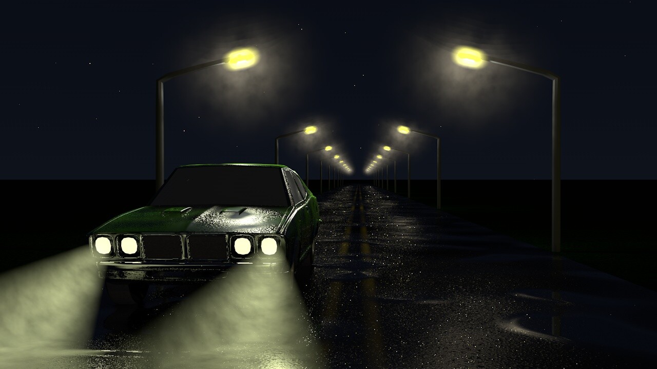 ArtStation - Car in the rain