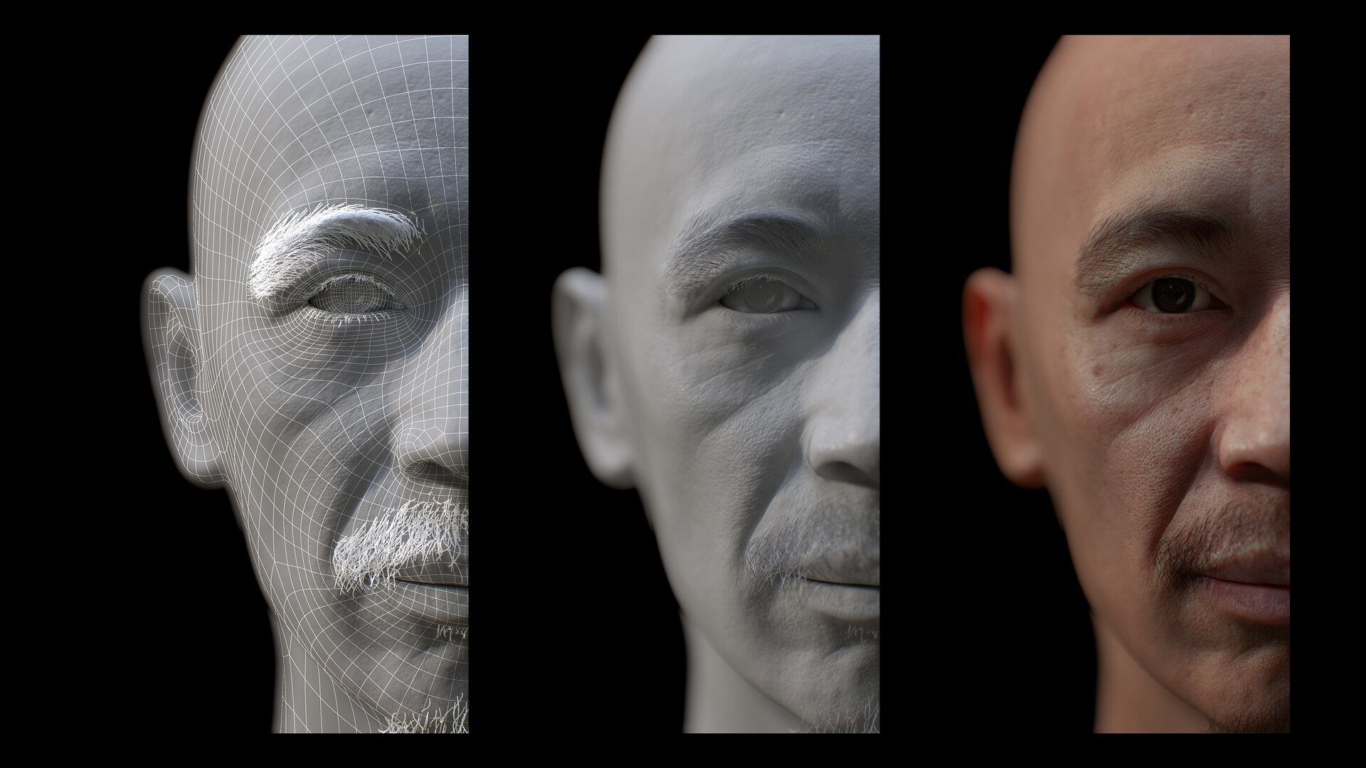 ArtStation - Real-time 3D Portrait with Wireframe