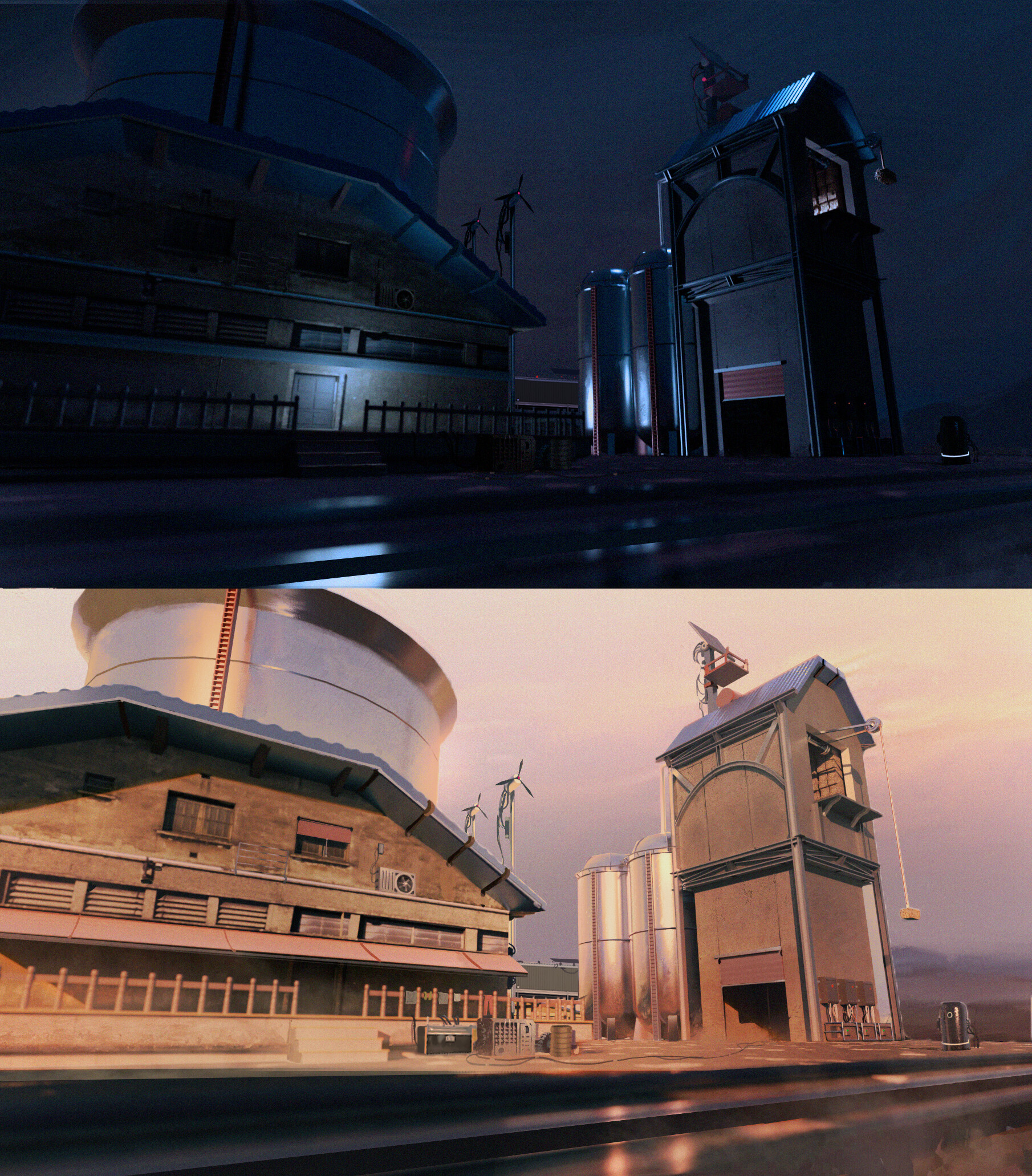 ArtStation - Concept design of a futuristic farm for a project