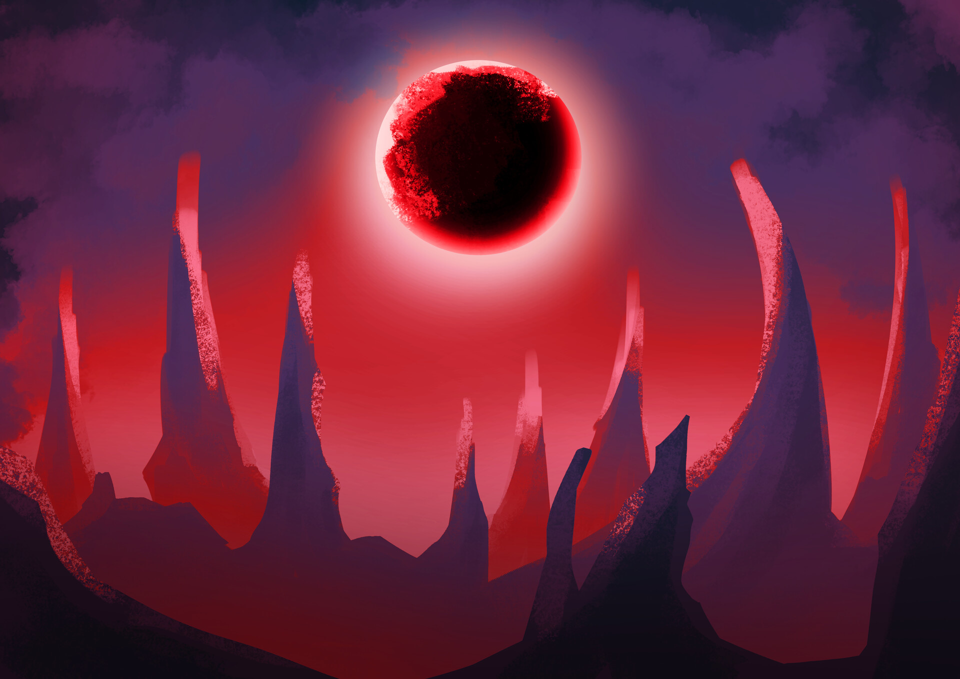 ArtStation - Huevember Day09: Red Sun