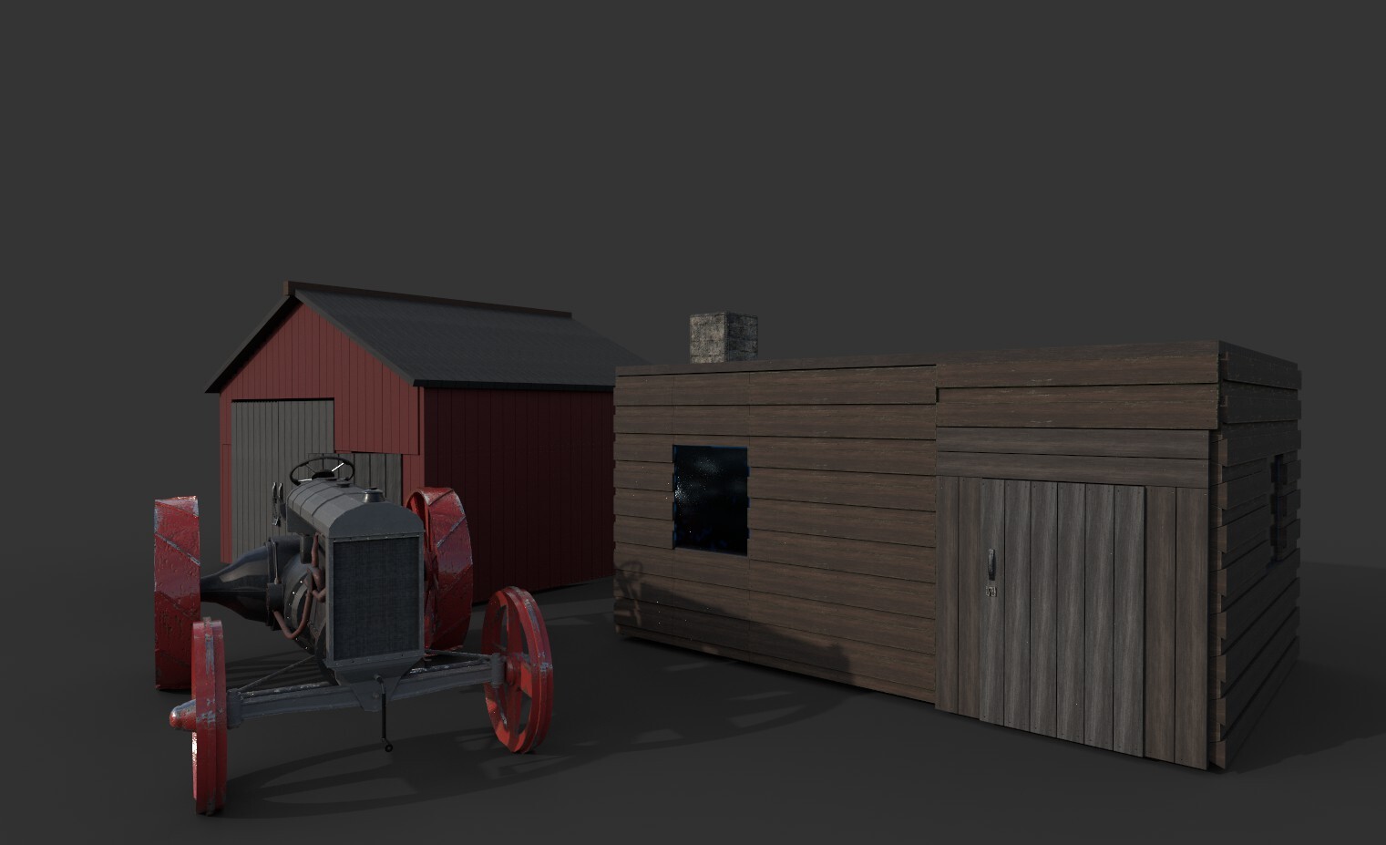 ArtStation - 1920 Fordson Tractor & Farm House