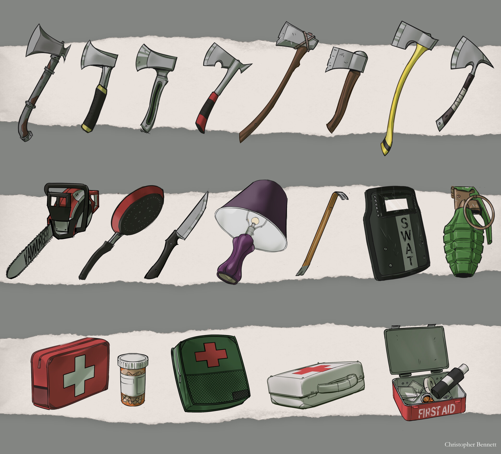 ArtStation - Zombie Game Prop Sheet