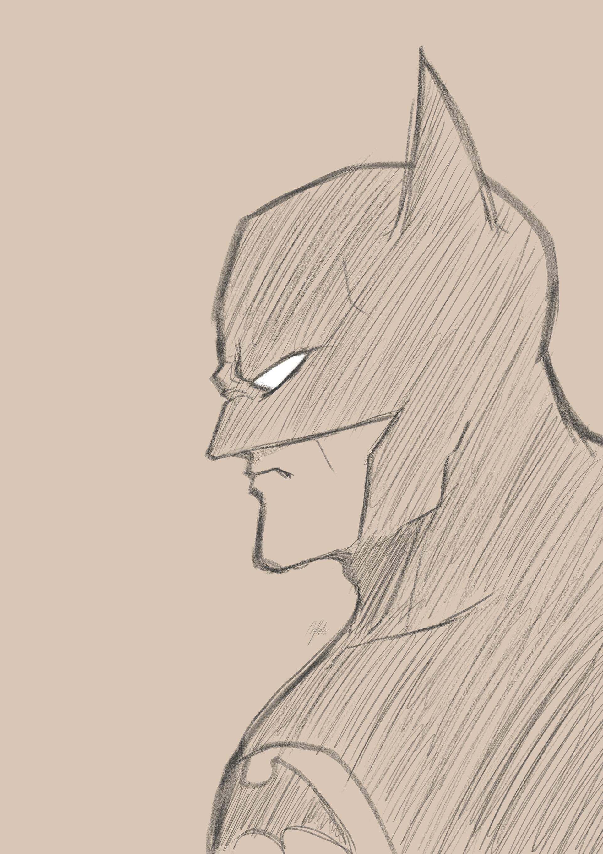how to draw batman from the side