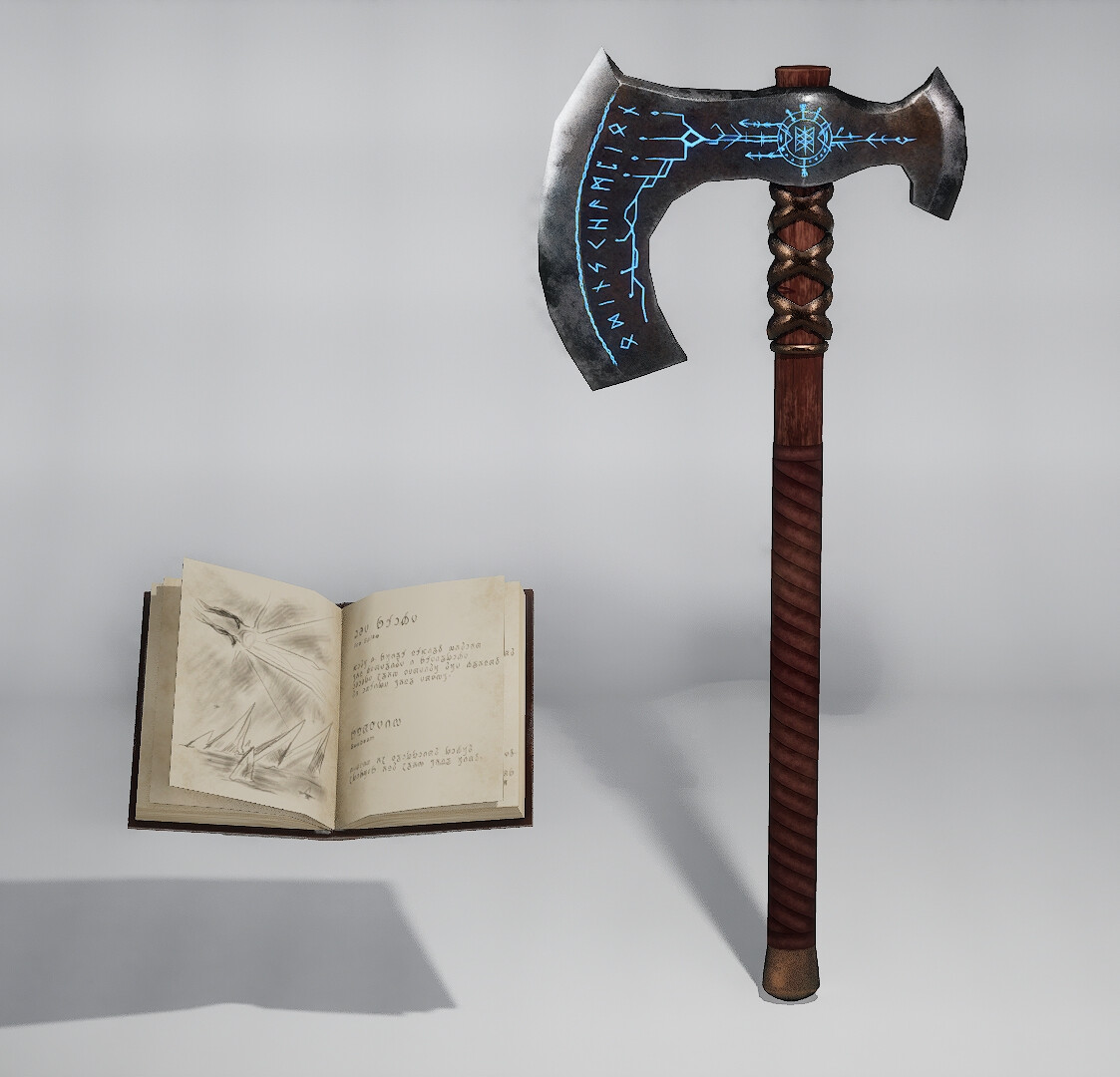 ArtStation - Barbarian Axe and Spellcaster Book