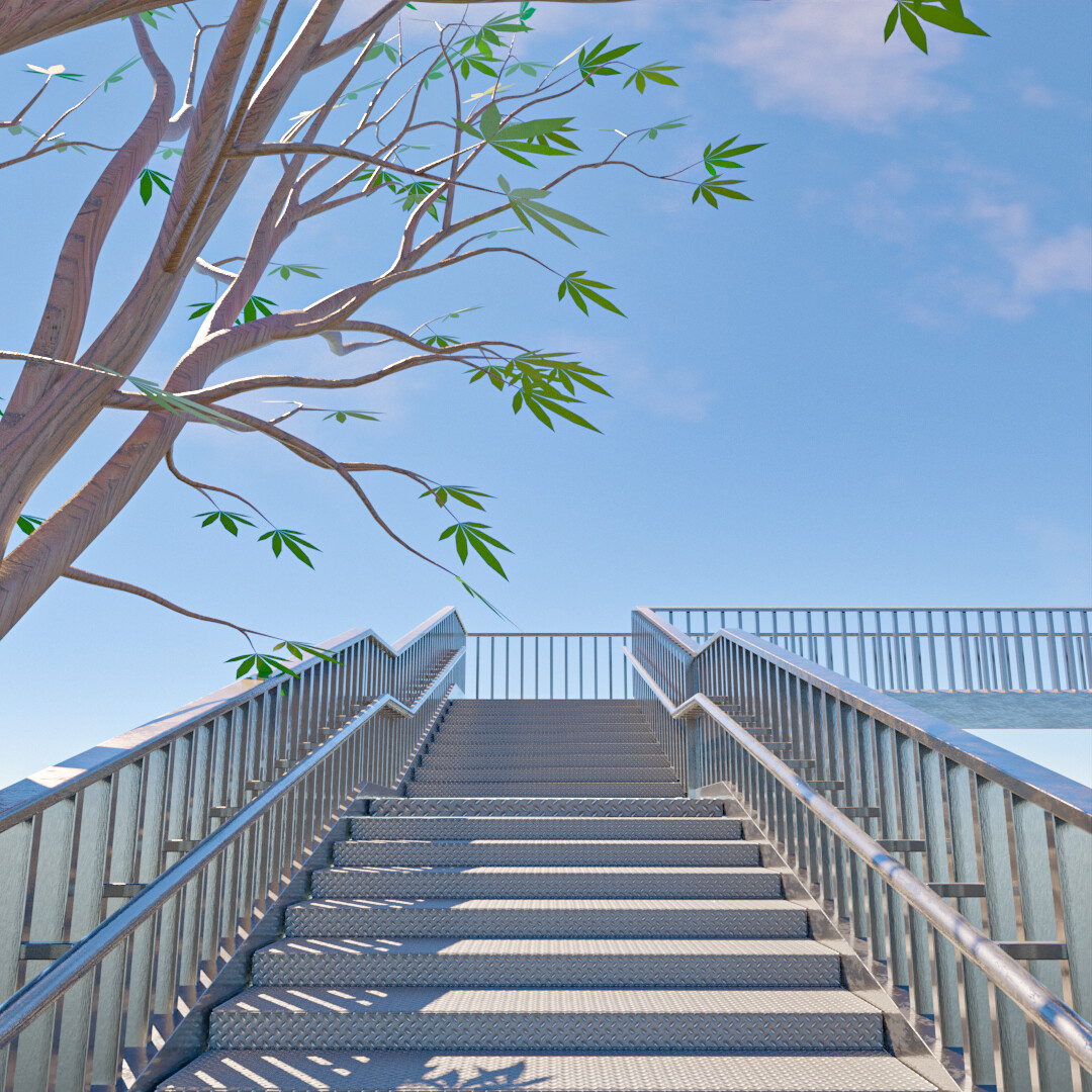ArtStation - Stairs japanaese inspirated
