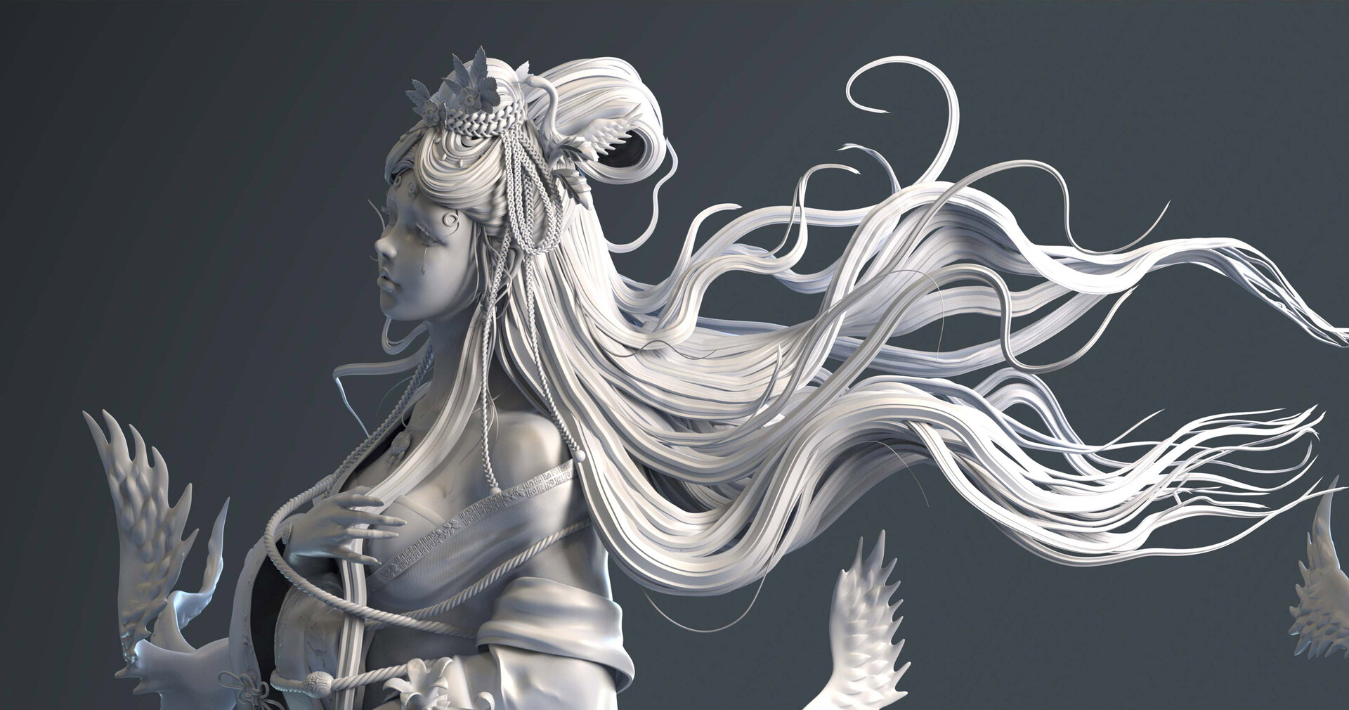 巧课力 CGmomo - 【学生作品】吴庭--《红叶狩_百鬼夜行》