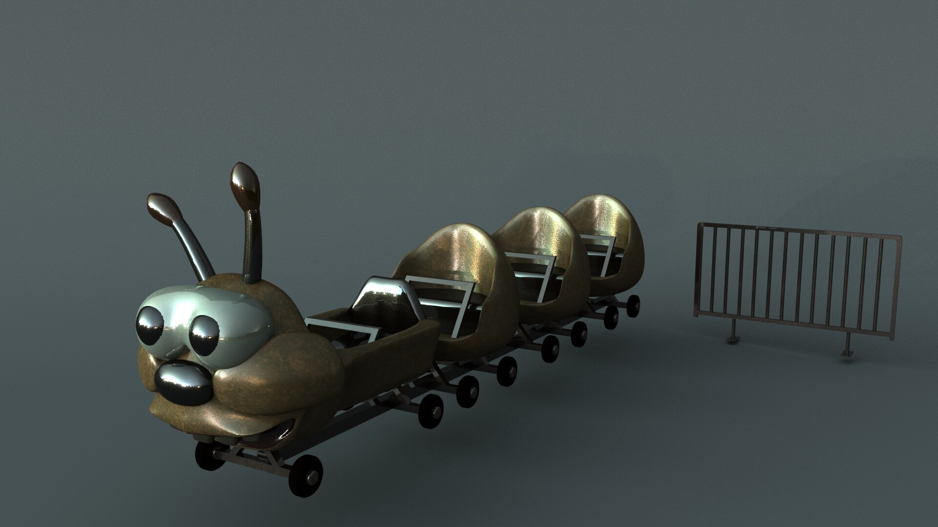 ArtStation - Rusty Abandoned Roller Coaster Car